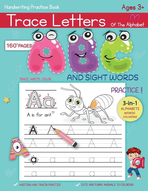 Trace Letters Of The Alphabet and Sight Words: Alphabet Handwriting ...