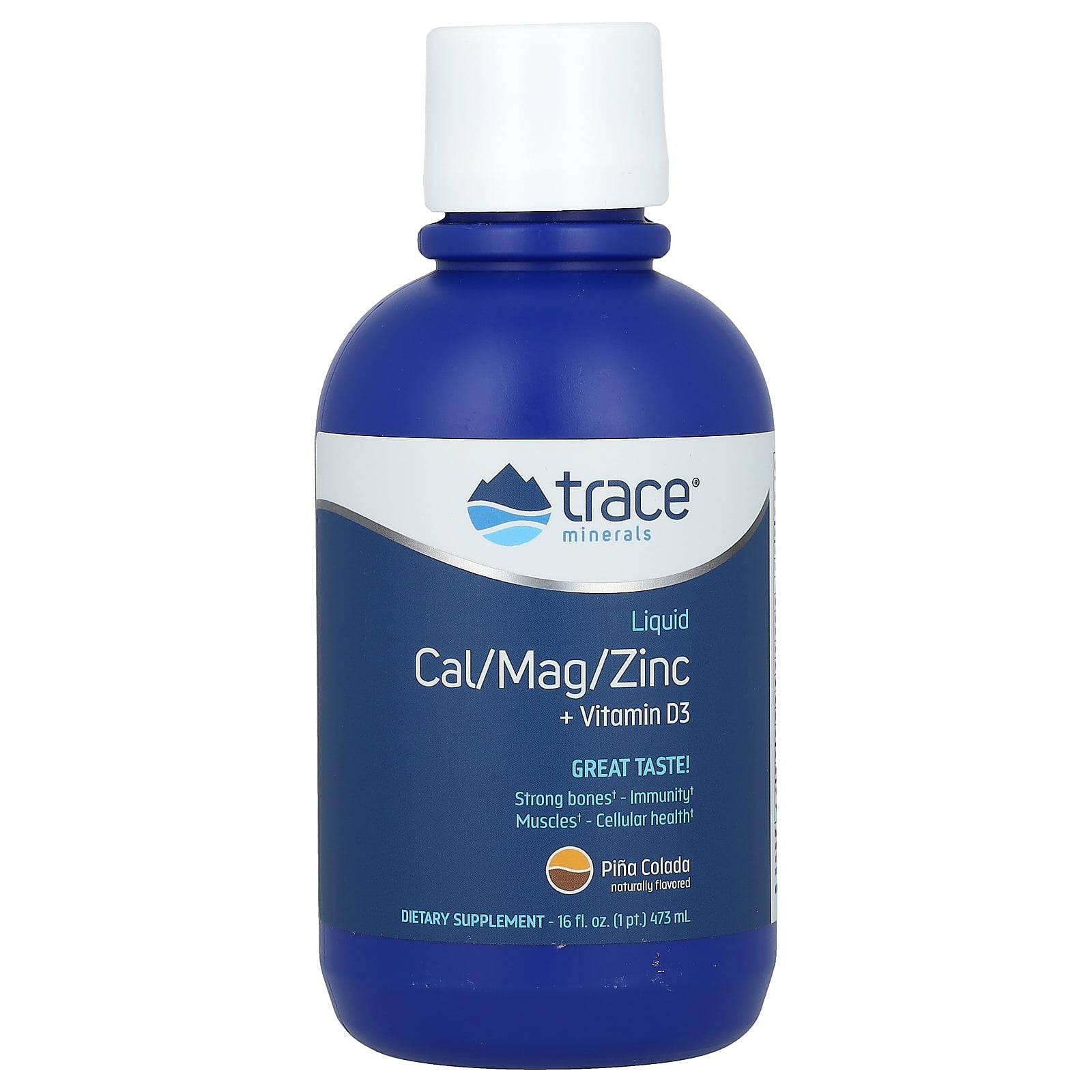 Trace Liquid Cal/Mag/Zinc + Vitamin D3, Piña Colada, 16 fl oz (473 ml ...