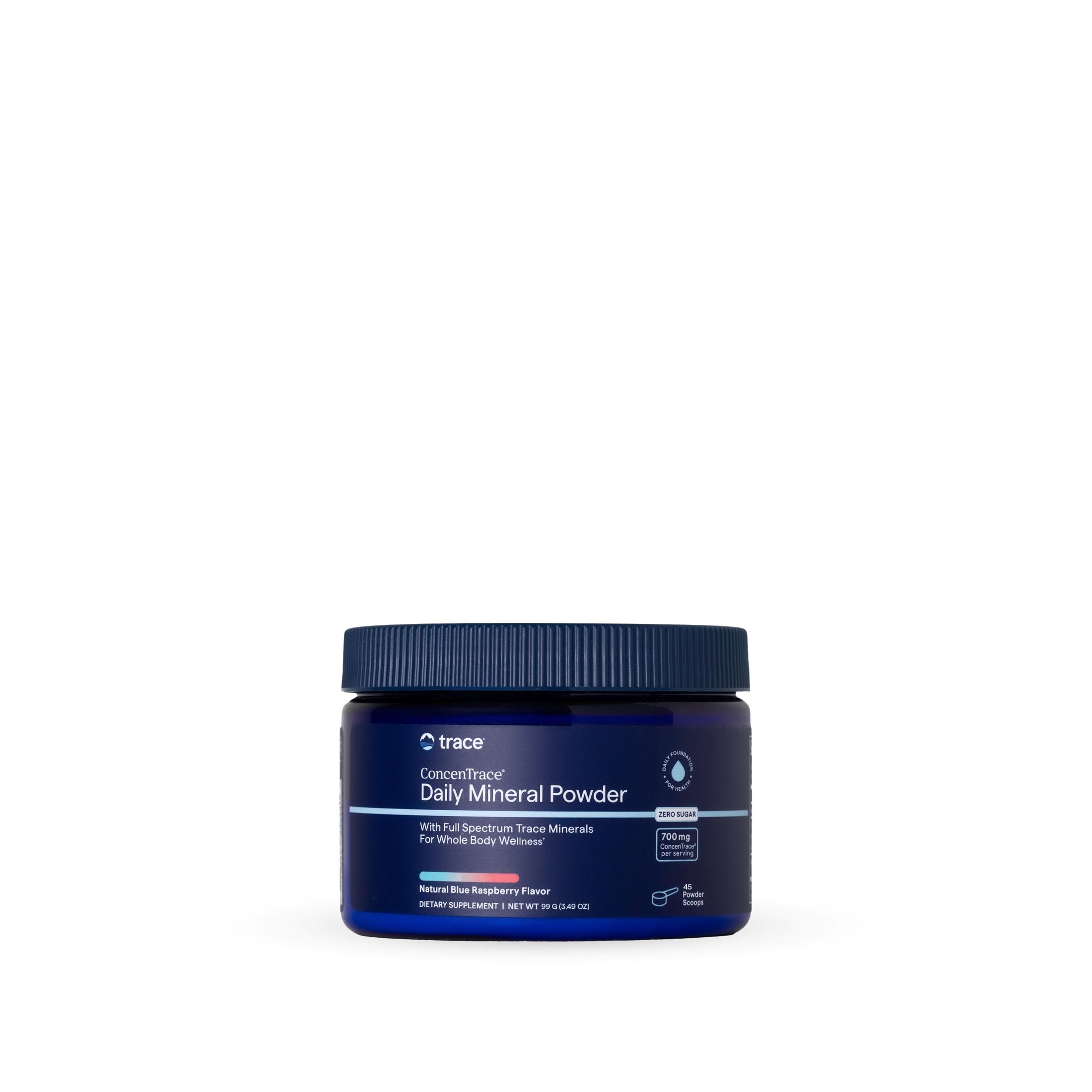 Trace Minerals ConcenTrace Daily Mineral Powder, Blue Raspberry, Full ...
