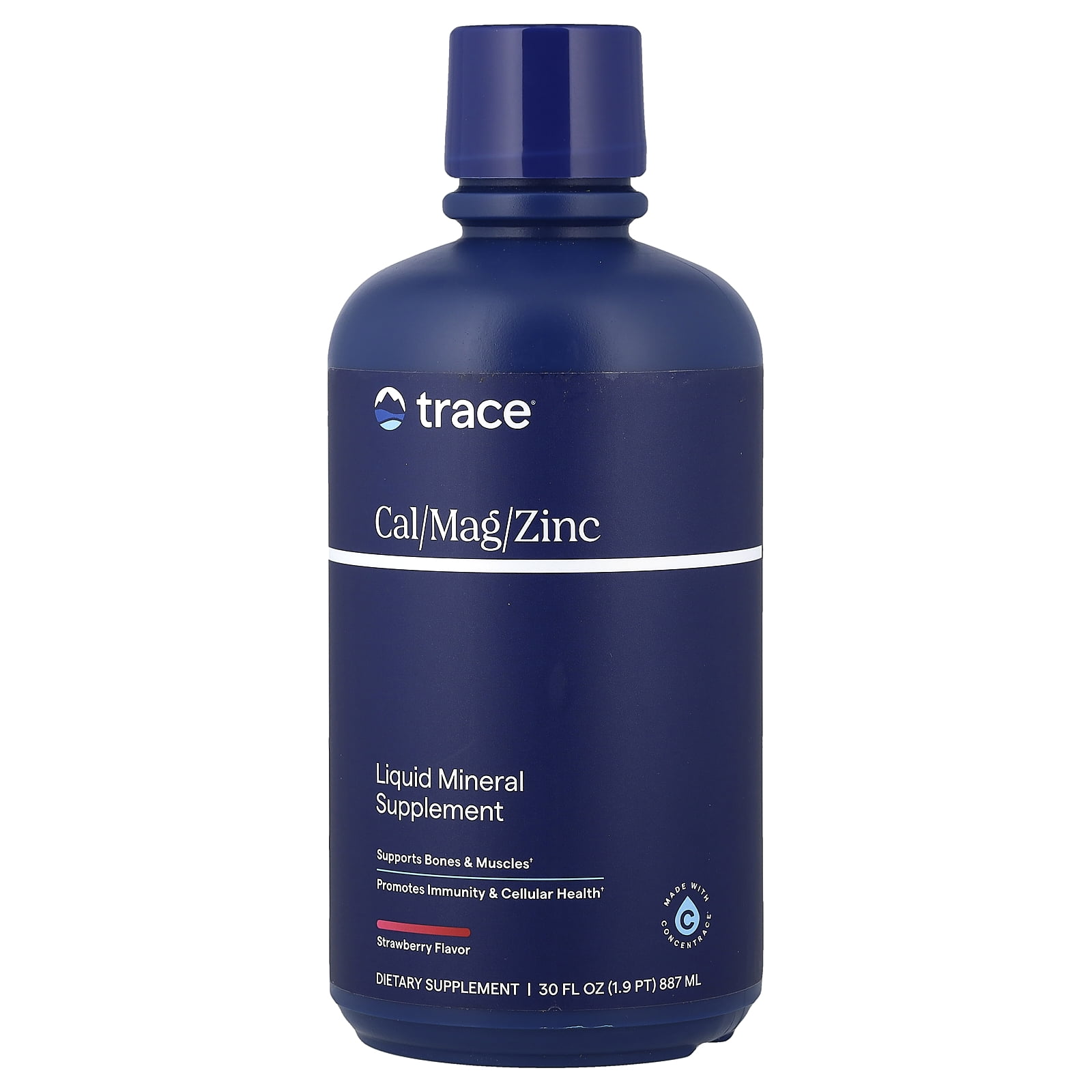 Trace Minerals | Liquid Cal / Mag / Zinc | Natural Strawberry Flavor ...