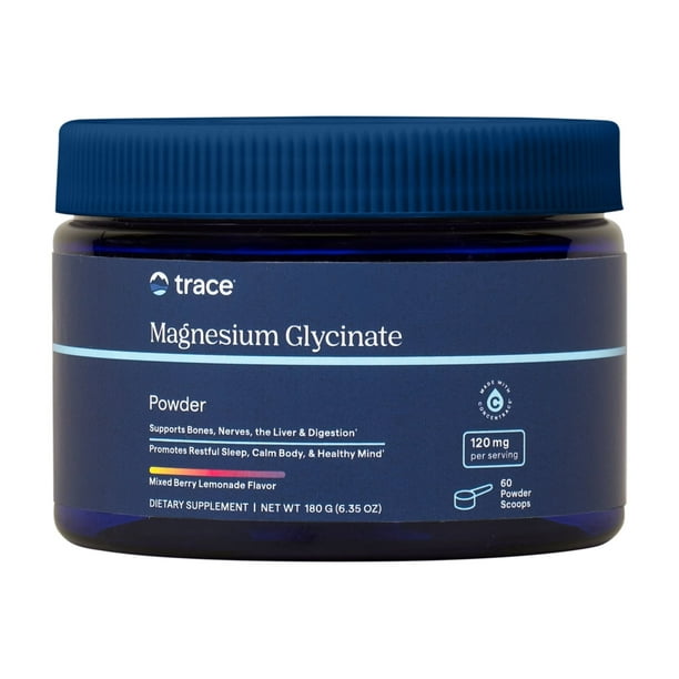 Trace Minerals Magnesium Glycinate Powder - Mixed Berry Lemonade 180 g ...