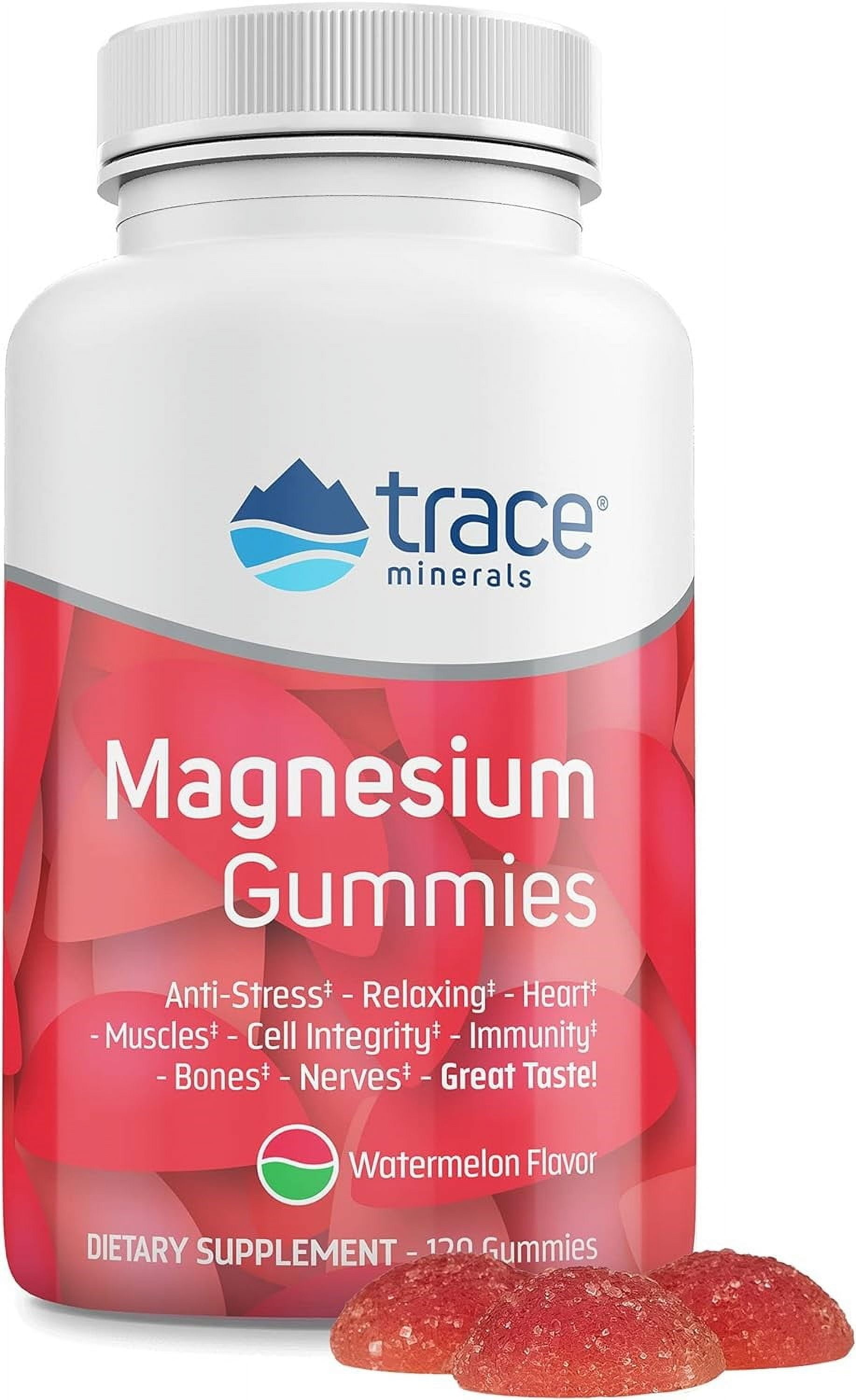 Trace Minerals | Magnesium Gummies (120ct) Low Sugar | 84 mg Magnesium ...