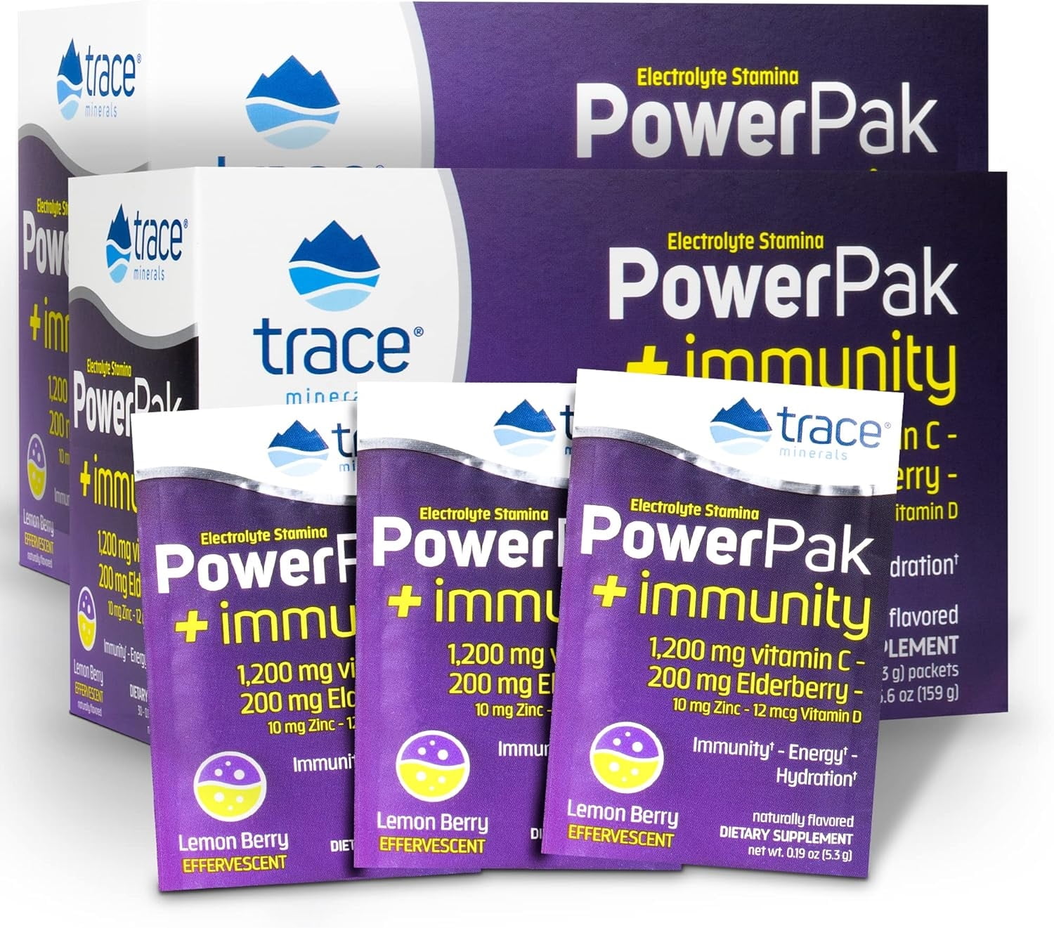 Trace Minerals | Power Pak Electrolyte + Immunity Boost Drink Packets ...