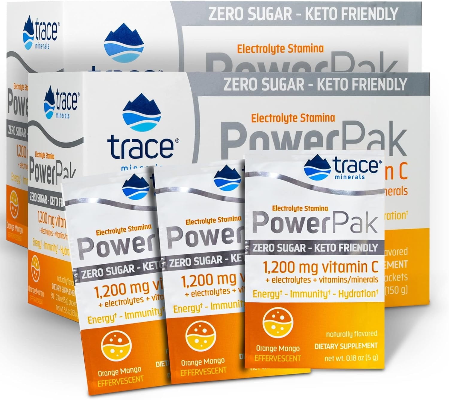 Trace Minerals | Power Pak Sugar Free Electrolyte Powder Packets | 1200 ...