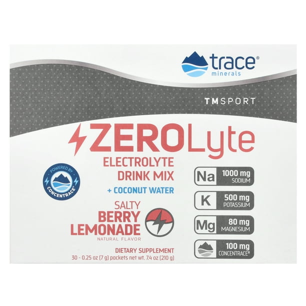 Trace TM Sport, ZeroLyte, Electrolyte Drink Mix, Salty Berry Lemonade ...