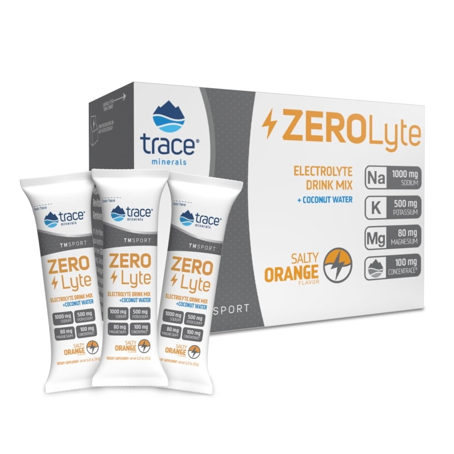 Trace Minerals ZEROLyte Electrolyte Drink Mix Powder Packets, Sugar ...