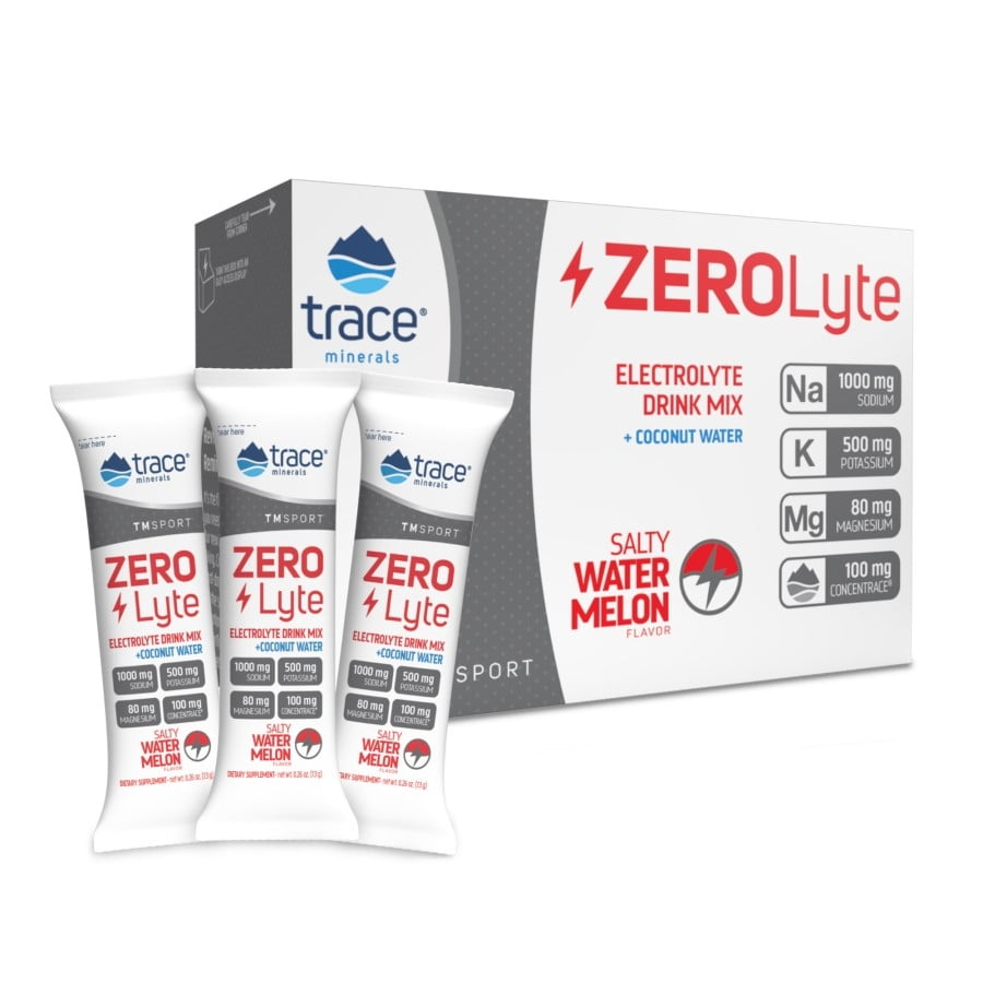 Trace Minerals ZEROLyte Electrolyte Drink Mix Powder Packets, Sugar ...