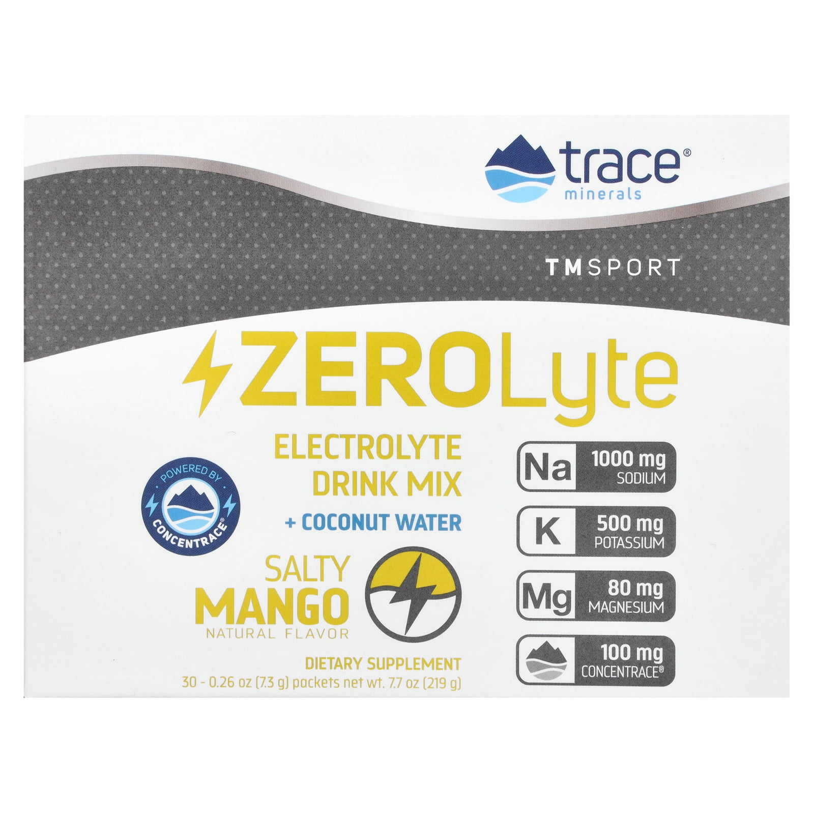 Trace Minerals ZEROLyte-Electrolyte Drink Mix + Coconut Water-Salty ...