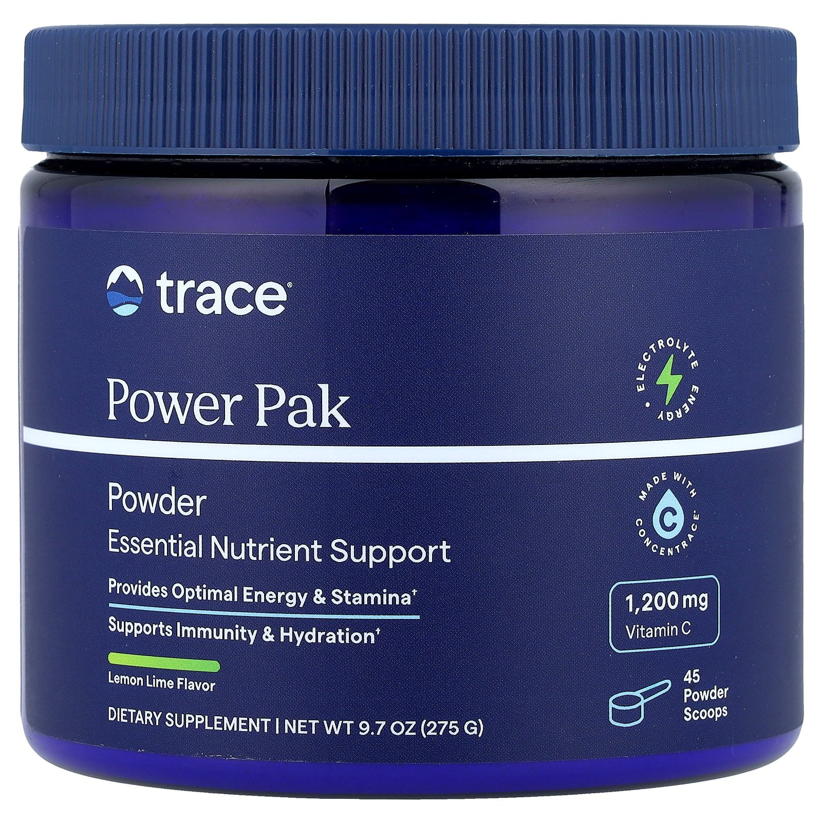Trace Power Pak, Essential Nutrient Support, Lemon Lime, 9.7 oz (275 g ...