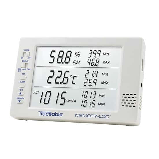 Traceable Memory-Loc Digital Barometer/Digital Thermohygrometer with ...
