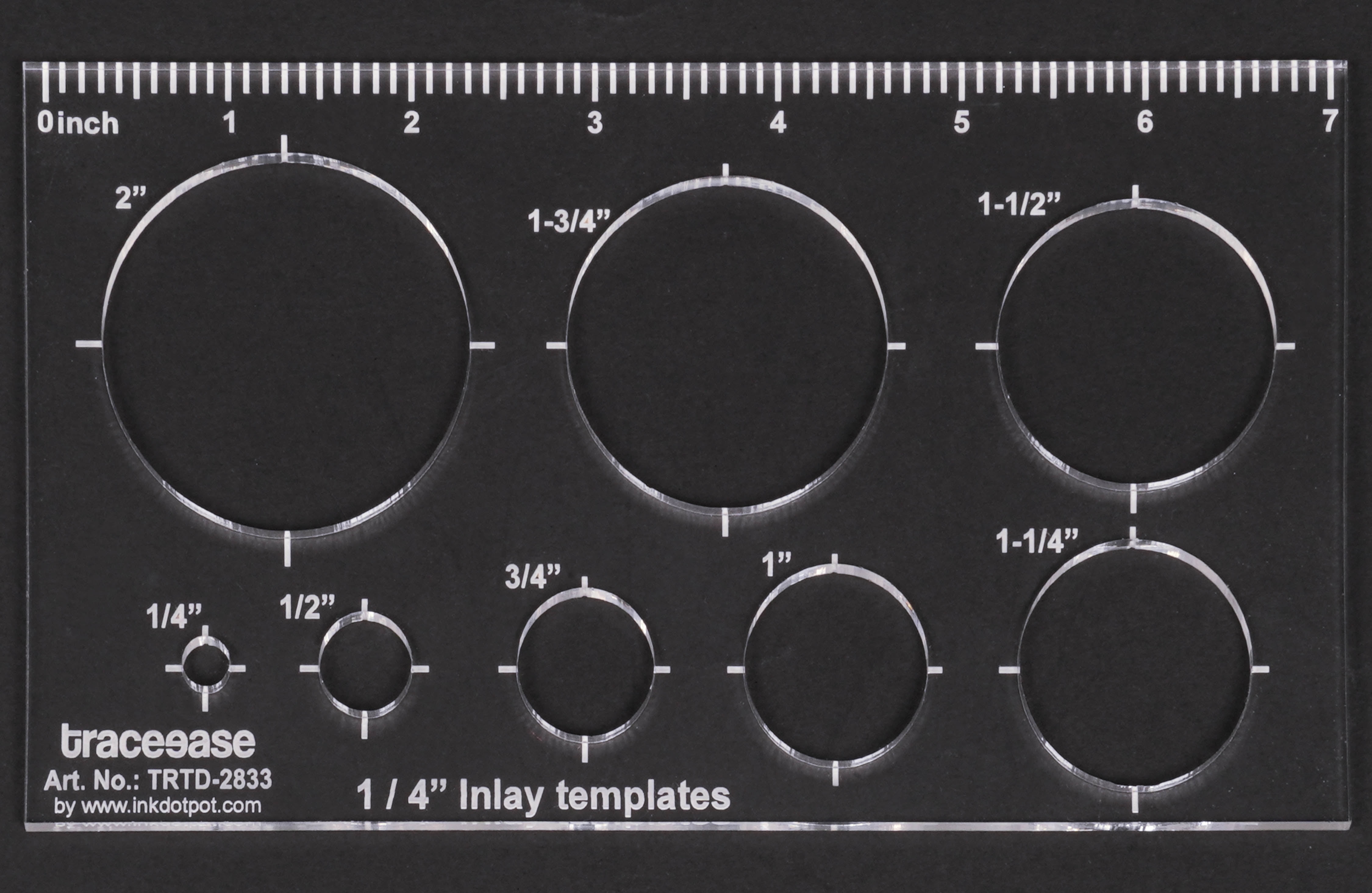 Traceease 1 PC Rectangle Stencil with 8 Circular Geometric Inlay ...