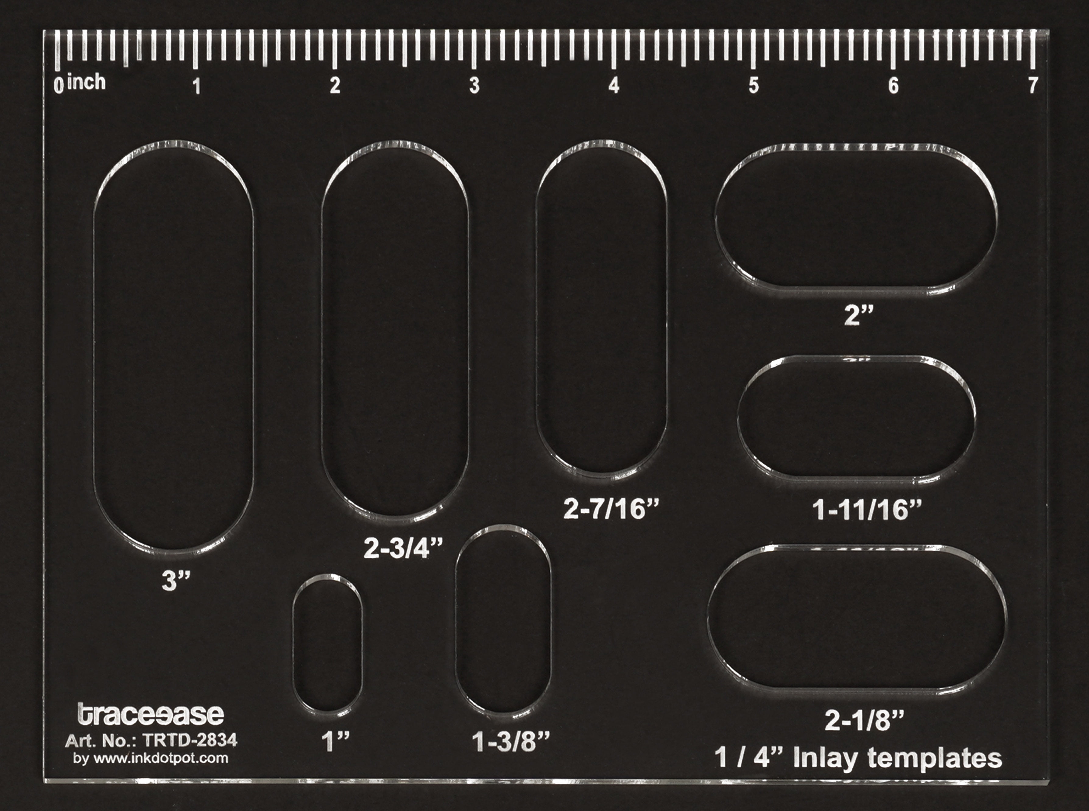 Traceease 1 PC Rectangle Stencil with 8 Oval Geometric Inlay Template 7 ...