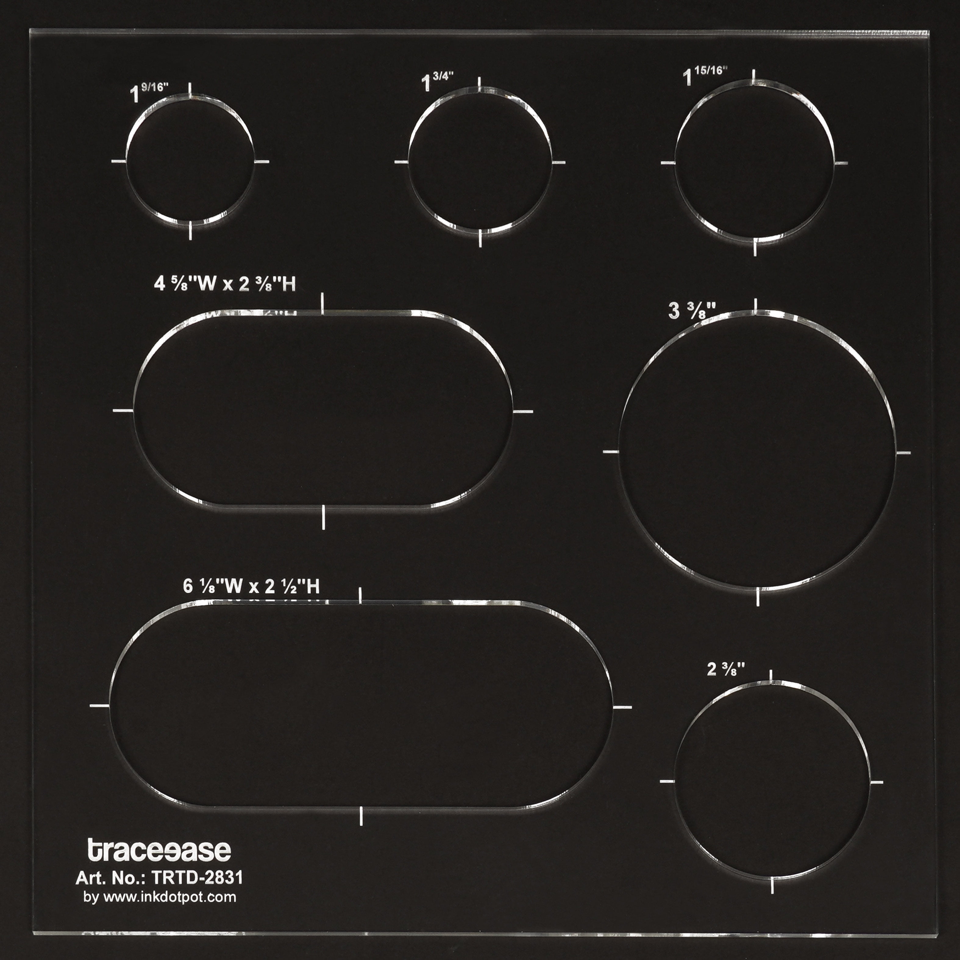 Traceease 1 Pcs Circle & Oval Shape Perfect Square Inlay Templates 11 ...