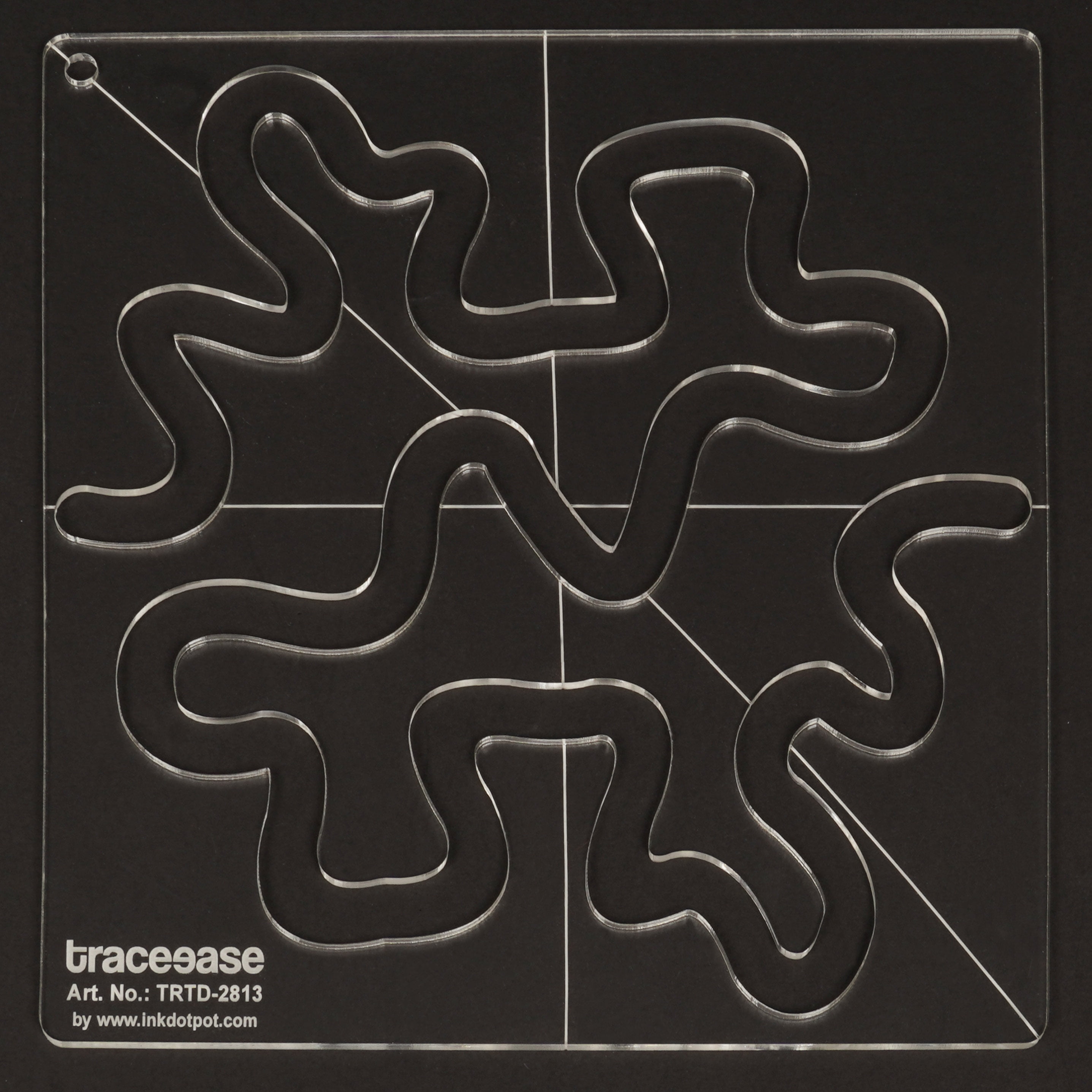 Traceease 1 Piece Meander Stipple Quilting/ Applique Inlay Template 8 ...