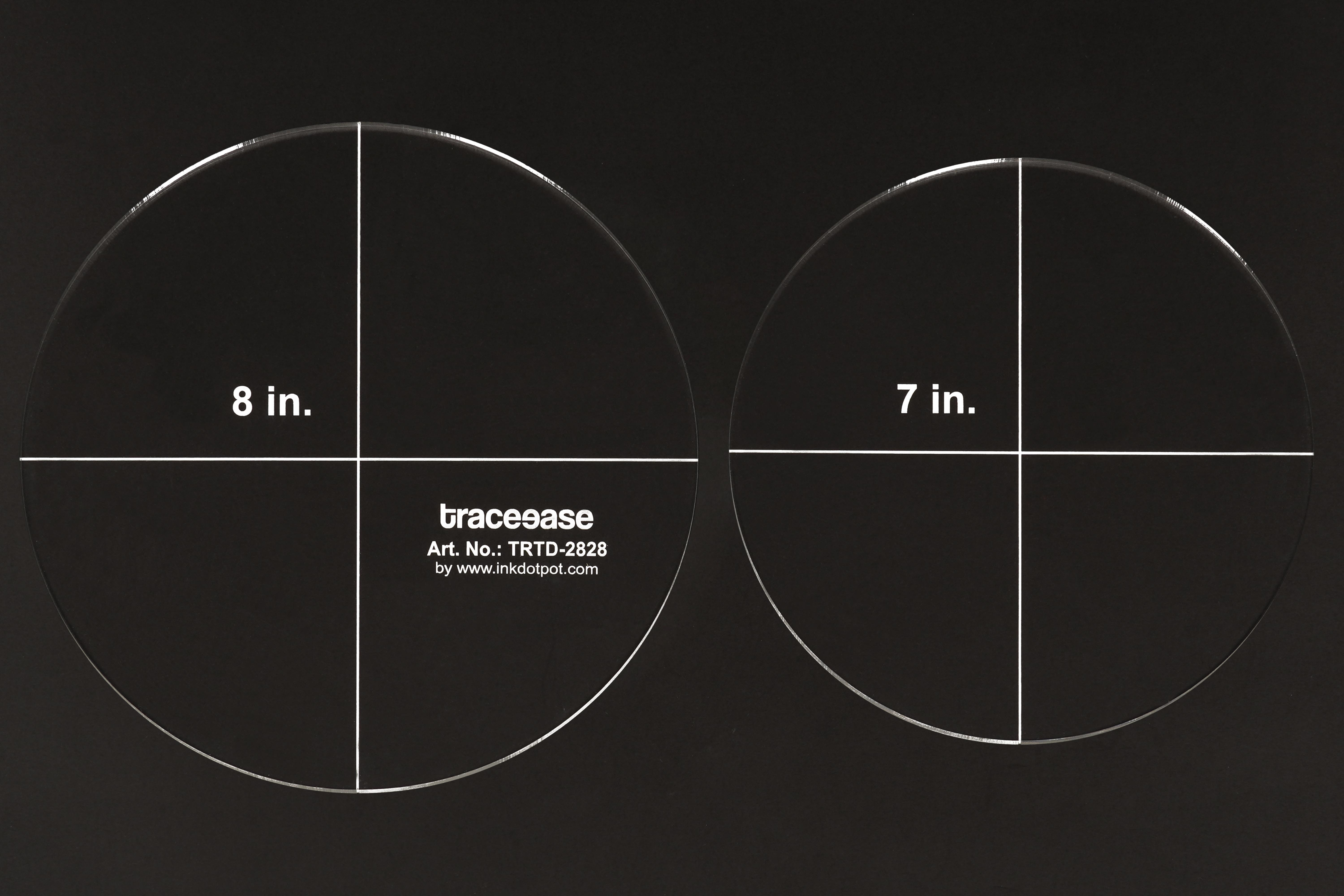 Traceease 2 Pcs Circular Geometric Stencil Templates 7"/8" Inches Ruler ...