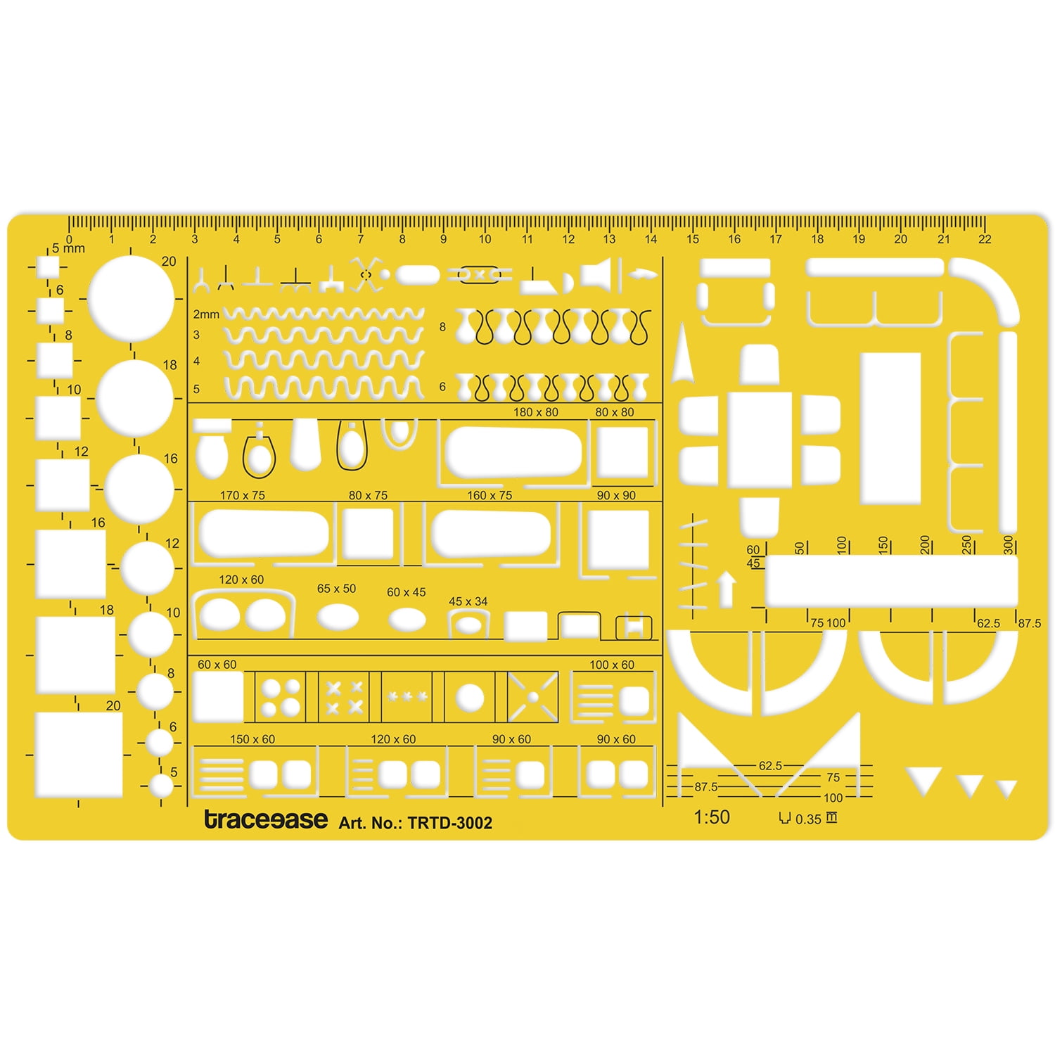 Traceease Architectural Drafting Stencil with Metric Scale, Furniture ...