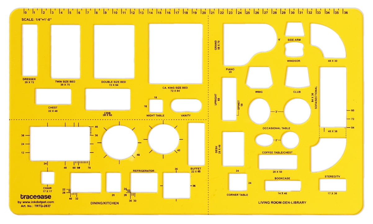 Traceease Architectural Home Modeling Stencil, House Furnishings ...