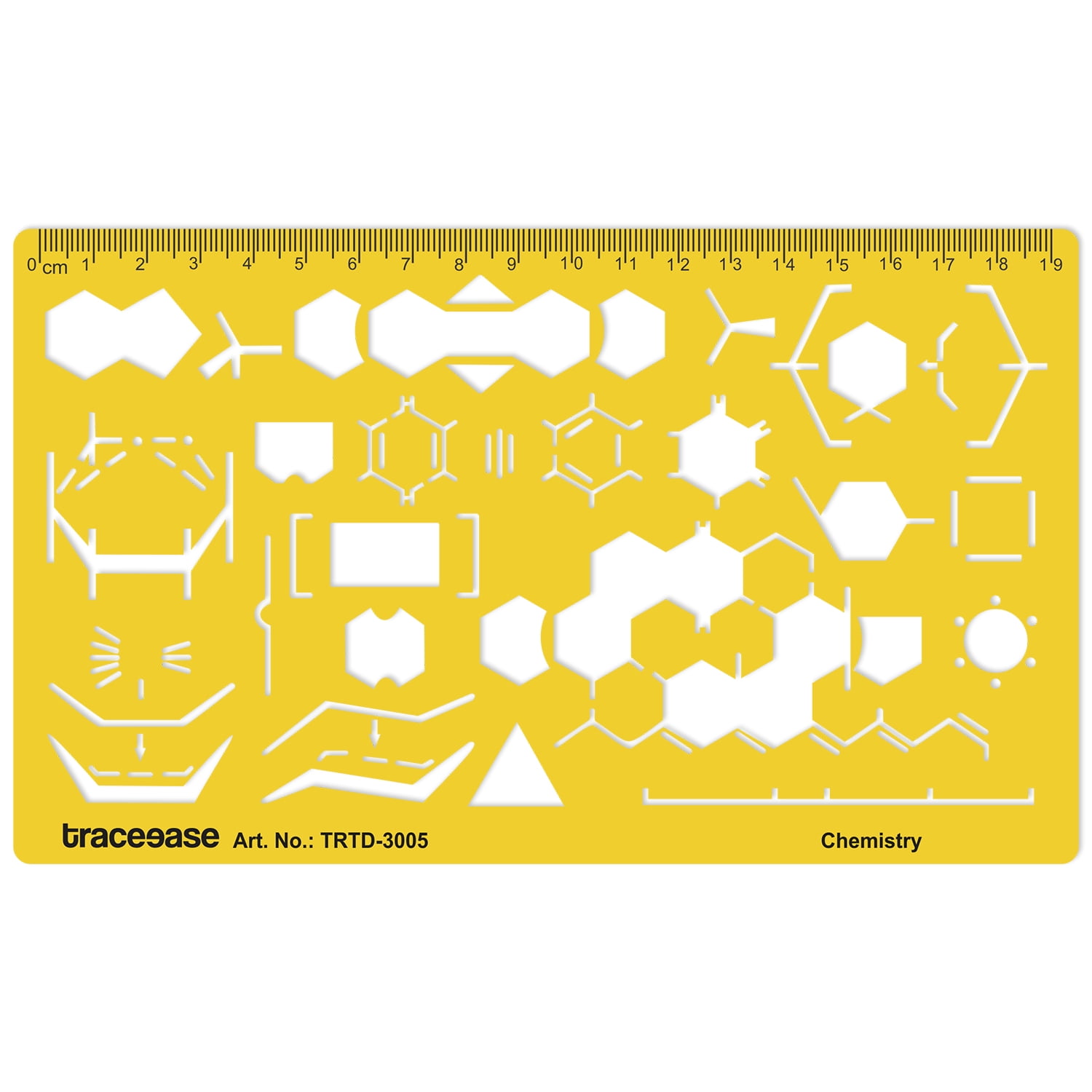 Traceease Chemistry Molecular Structure Drafting Stencil with Hexagonal ...