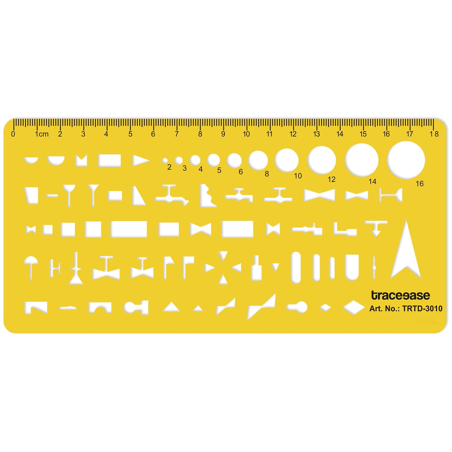 Traceease Drainage Piping Drafting Stencil with Pipe Fittings, Flow ...