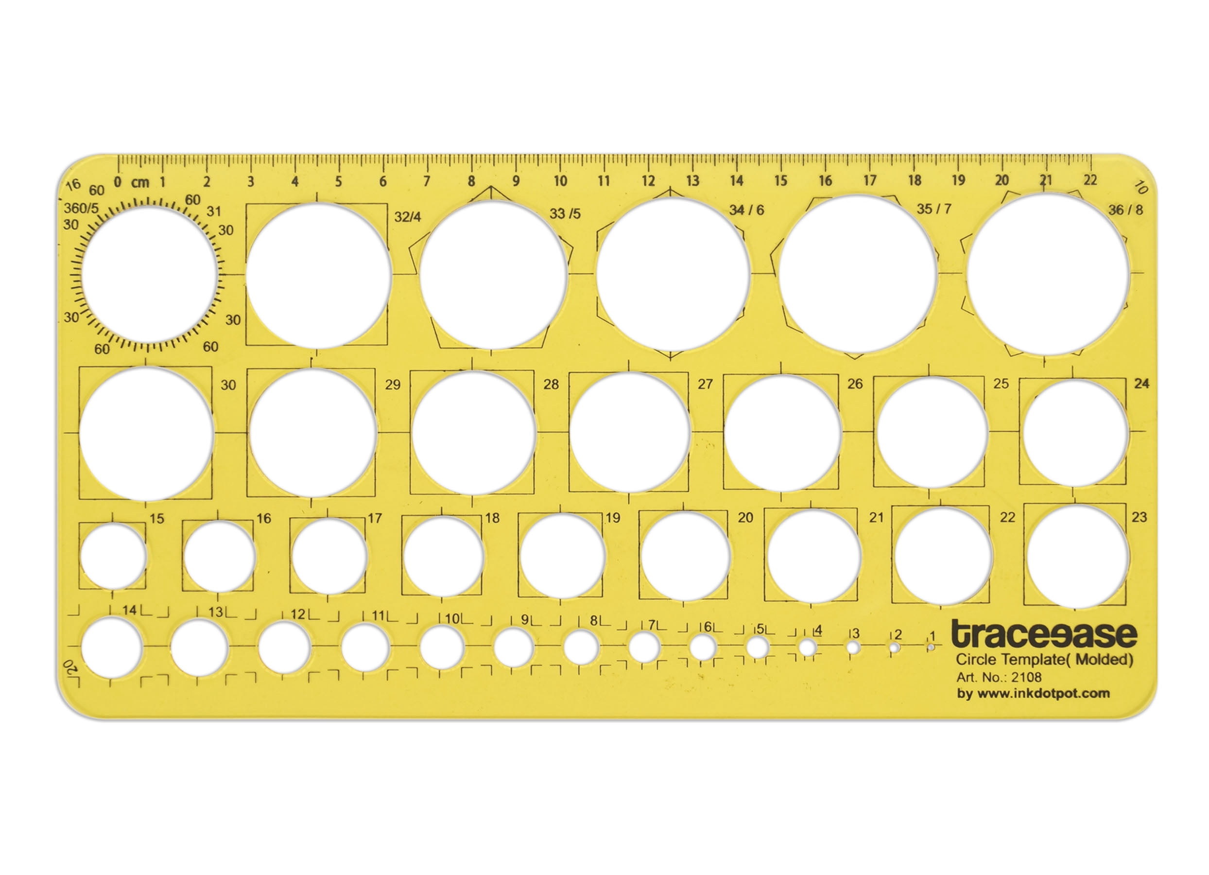 Traceease Geometric Drafting Circle Molded Template Drawing Stencil ...