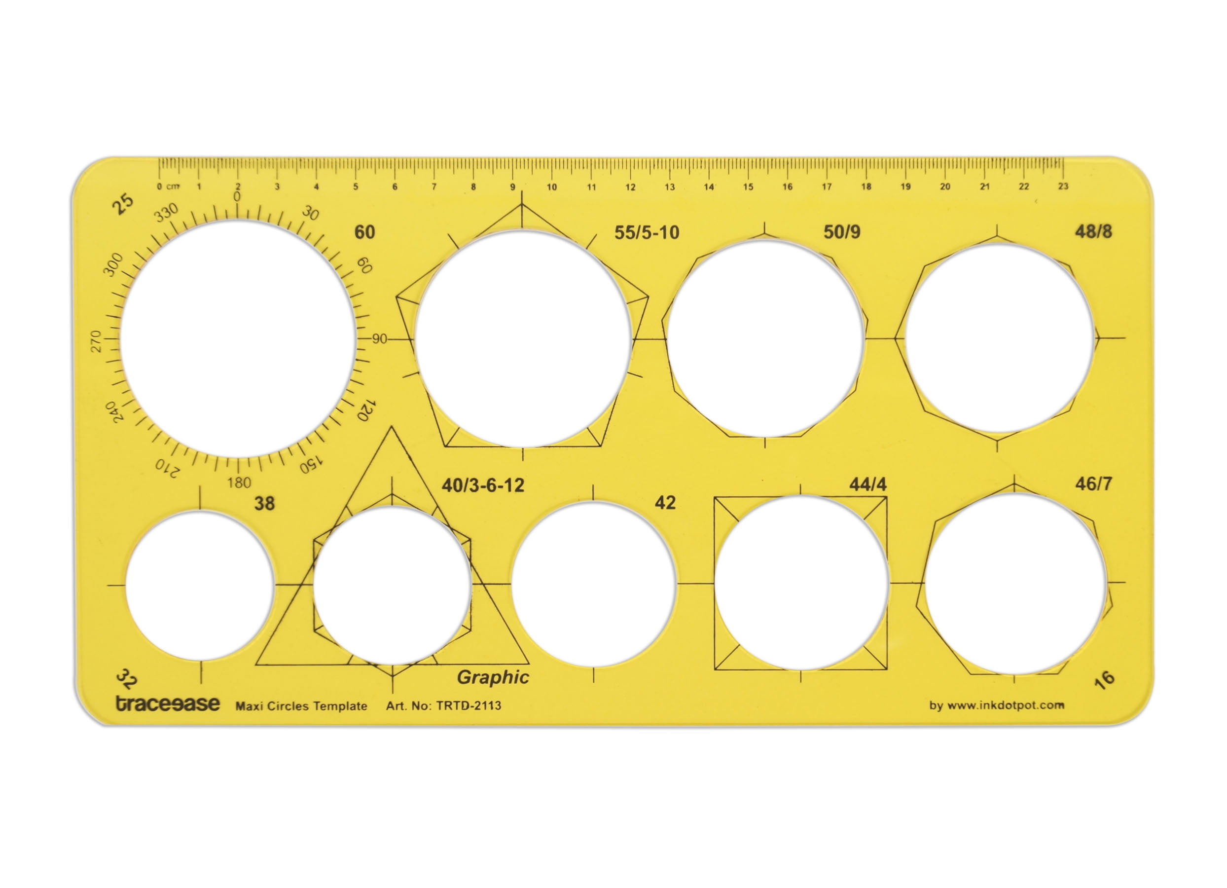 Traceease Geometric Drafting Maxi Circle Template Drawing Stencil ...