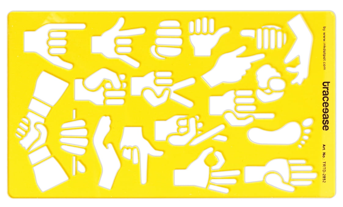 Traceease Hands Gestures Pattern Stencil 1 PC, Template Tool ...