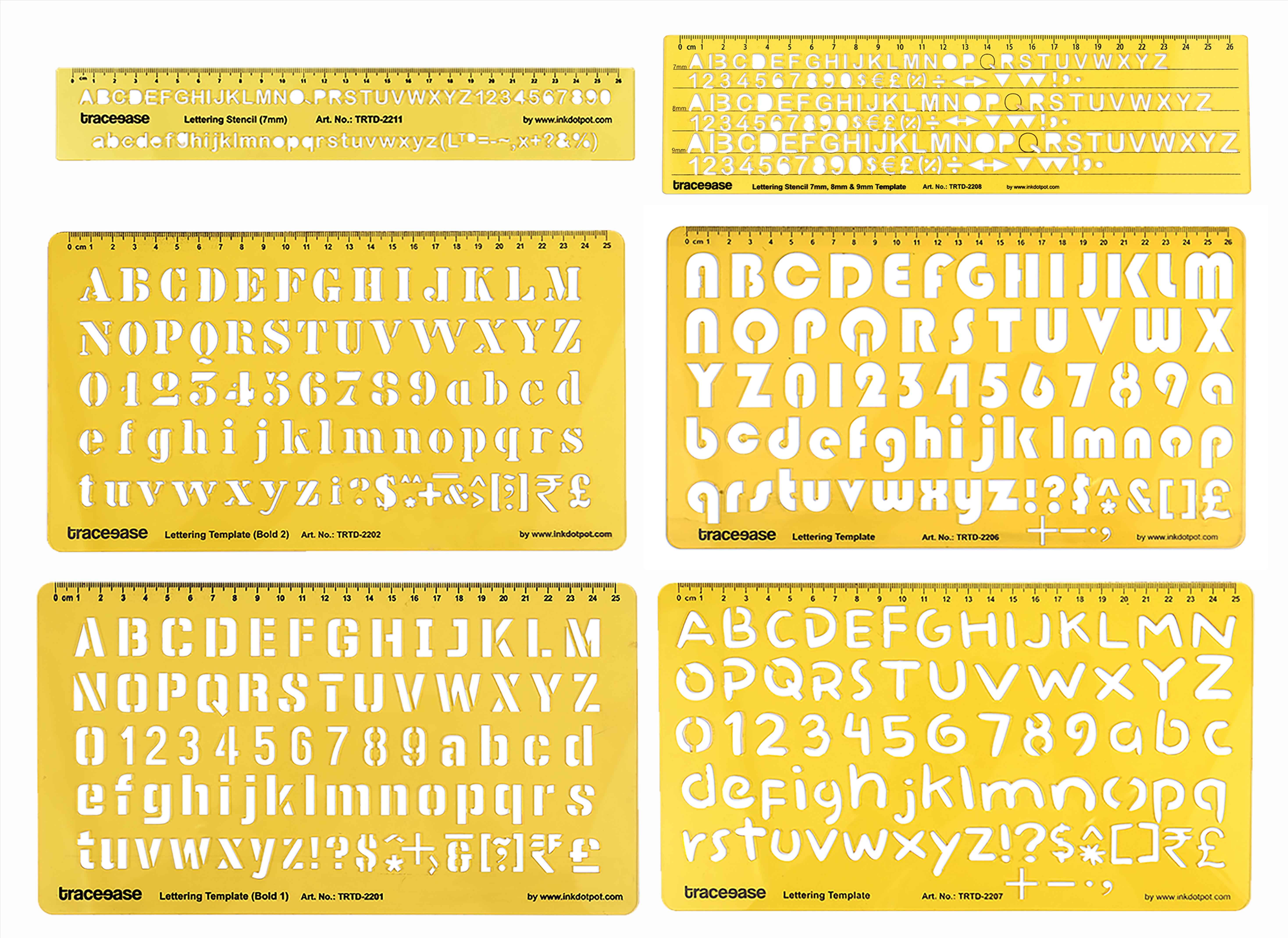 Traceease Lettering Template Multi-Sizes Alphabet Stencils Drafting ...