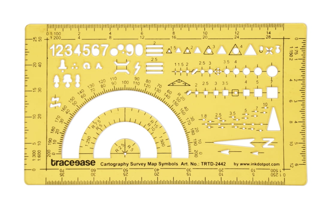Traceease Map Drafting Cartography Survey Map Symbols Template Drawing ...