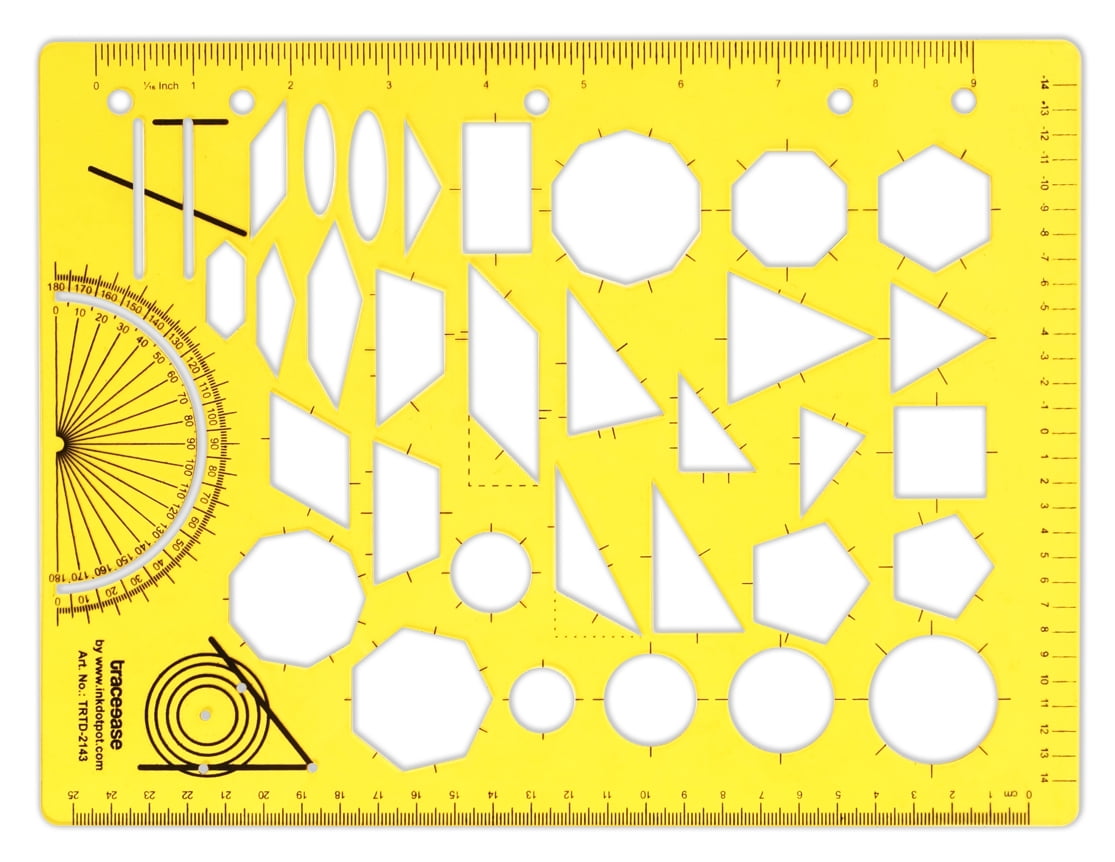Traceease Multiple Geometric Shapes Combination Template Drawing ...