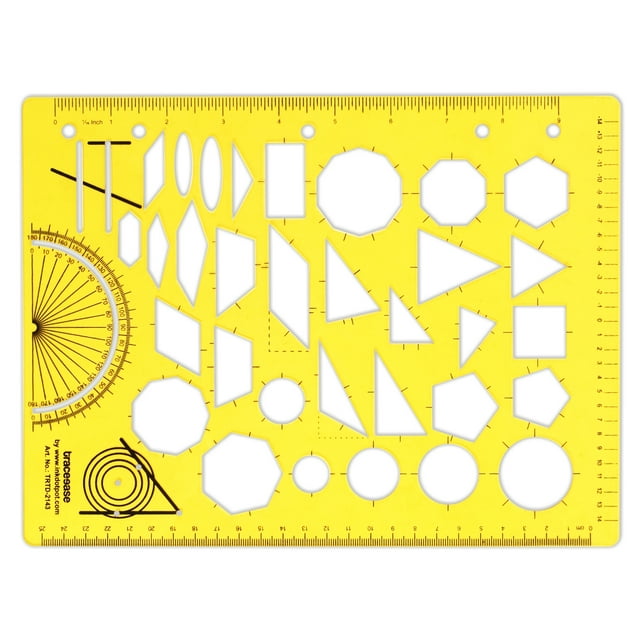 Traceease Multiple Geometric Shapes Combination Template Drawing ...