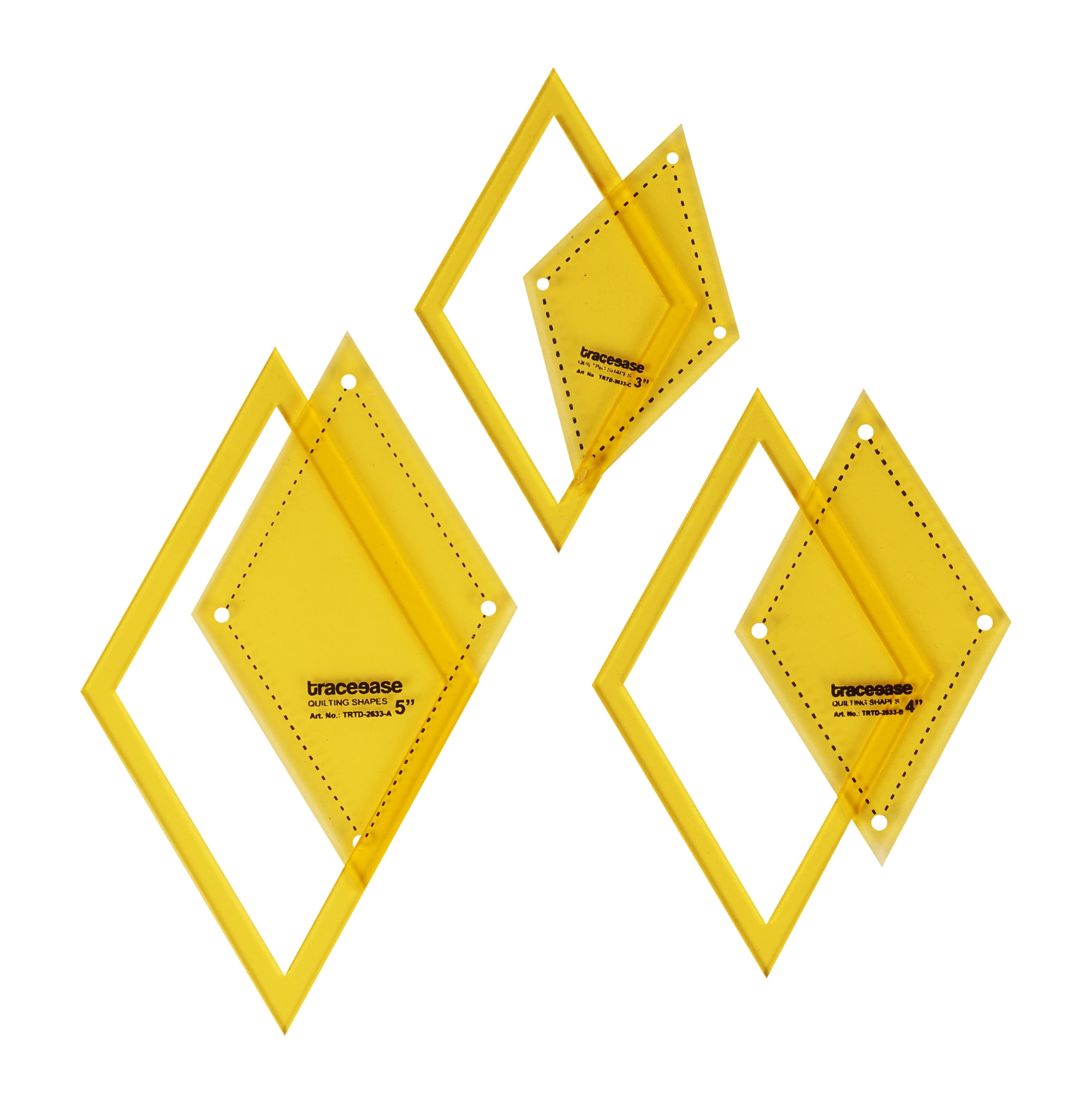 Traceease Rhombus Quilting Template Stencils Set Of 3, 3"/4"/5" inches ...