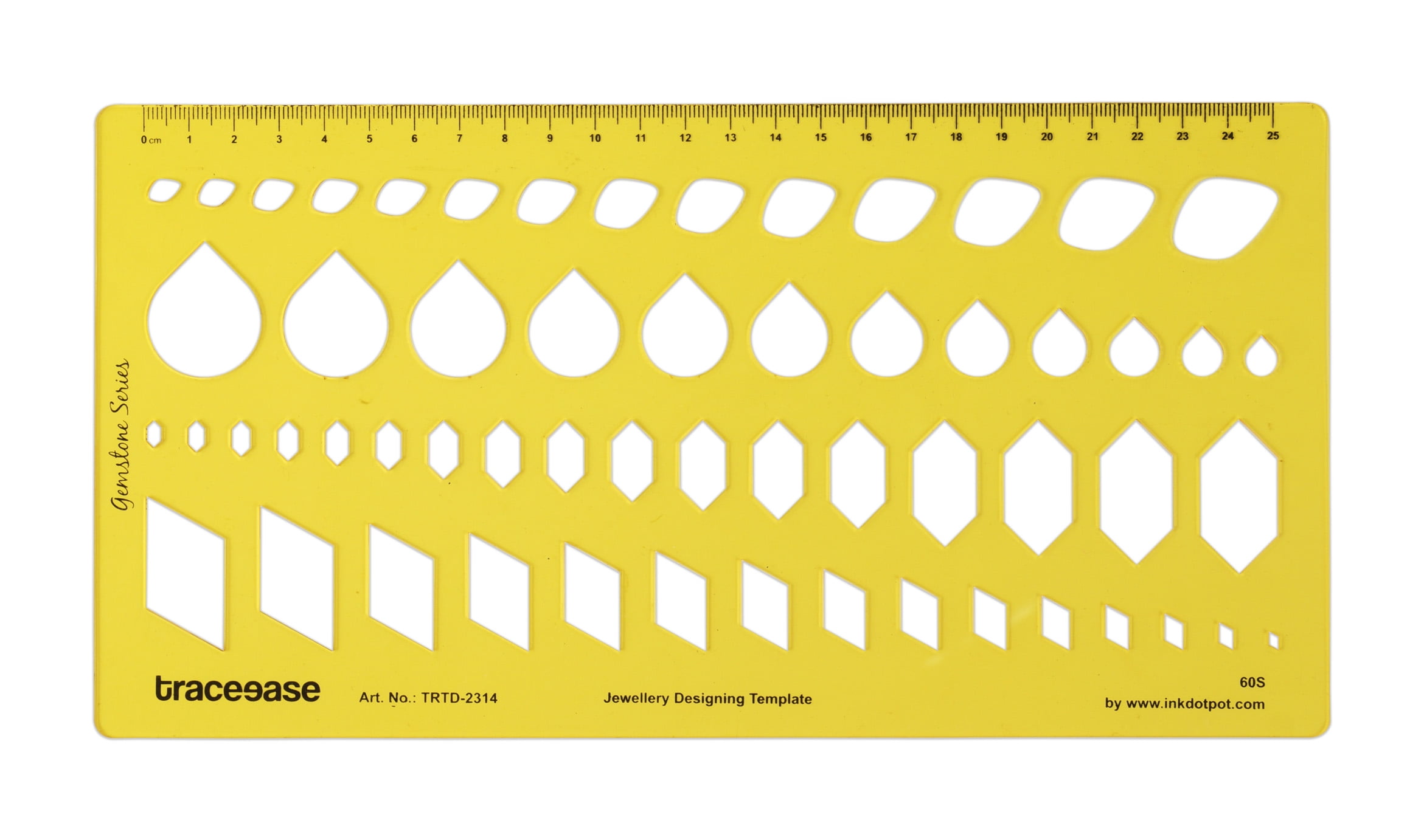 Traceease Square/ Pear/Hexagon Diamond Gemstone Guide Jewelry Templates ...