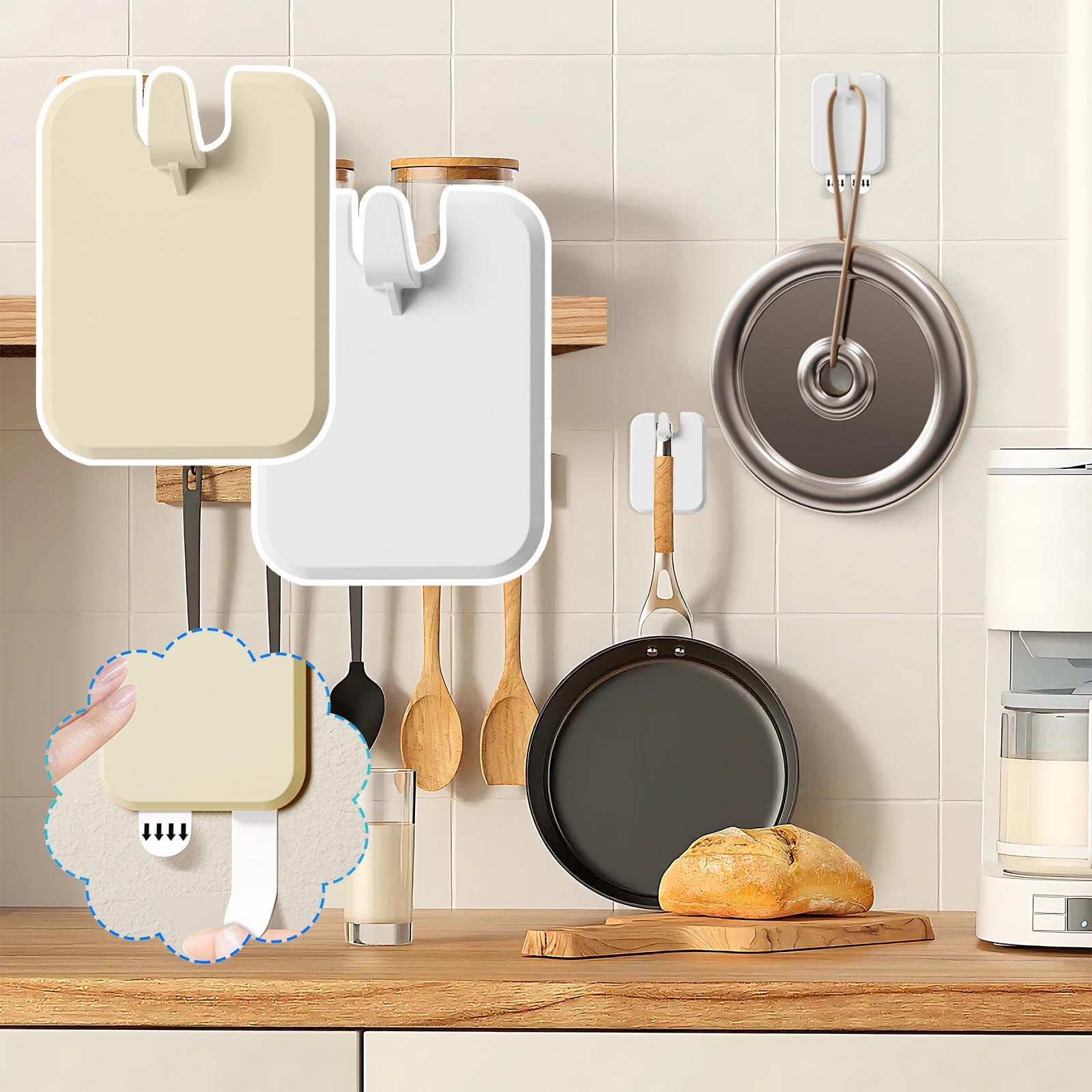 Traceless Wall Hanging Hook - No Drill Photo Frame Hanger for Paint ...