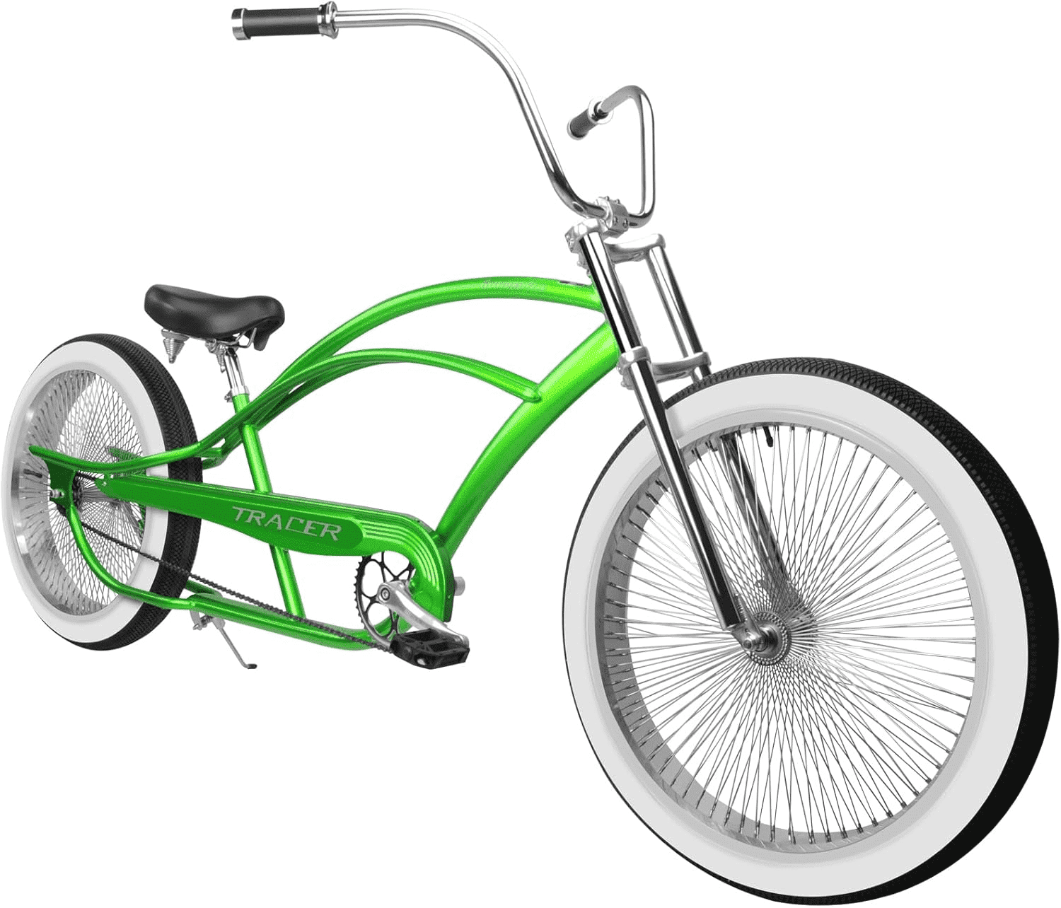 Tracer Bronco Pro 26” Stretch Beach Cruiser Bike for Men, 1 Speed, Fat ...