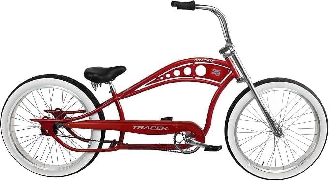 Tracer Red Arcadia 26 Inch Beach Stretch Chopper Fat Tire Bicycle For ...