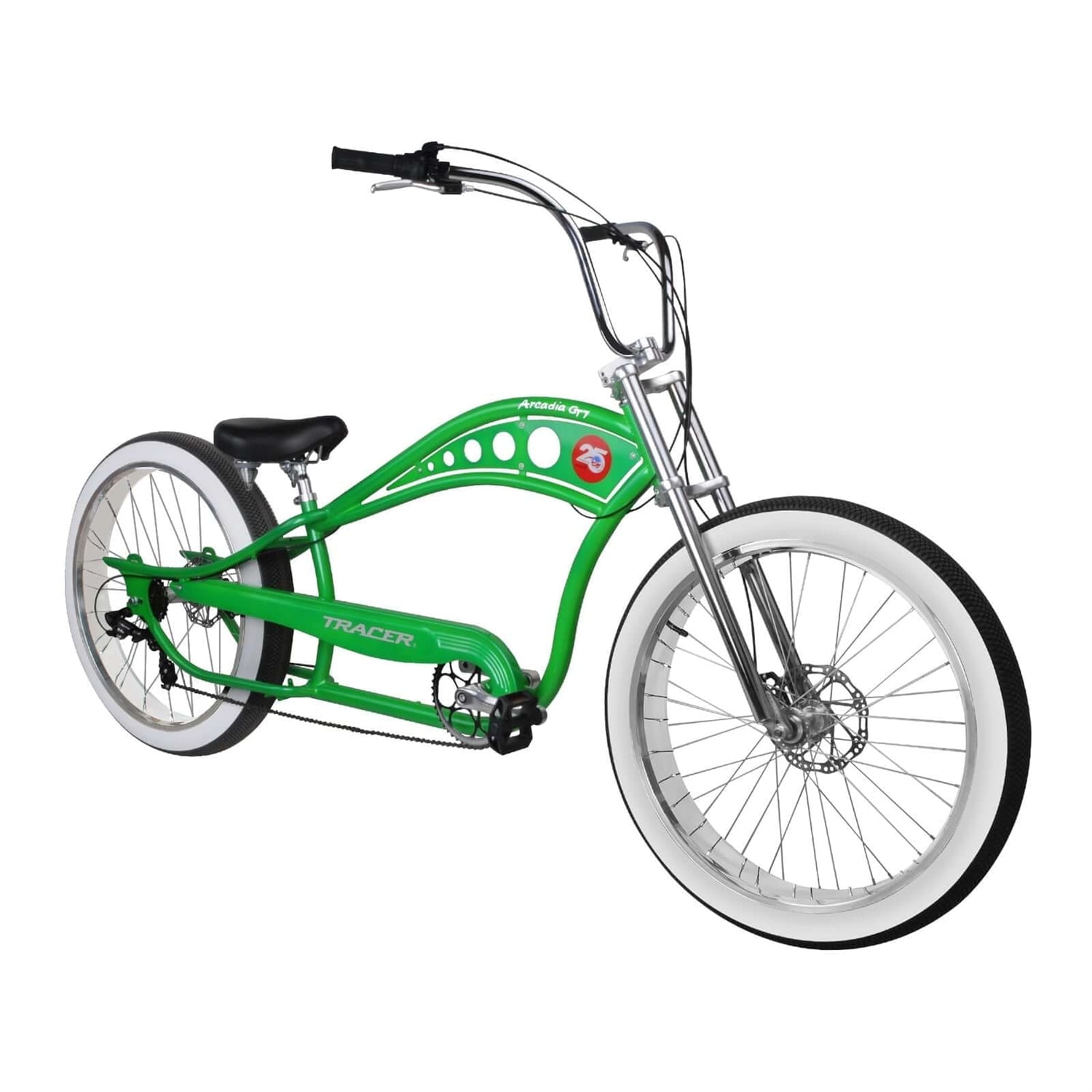 Tracer Arcadia 26 inch green stretch chopper fat tire beach cruiser ...