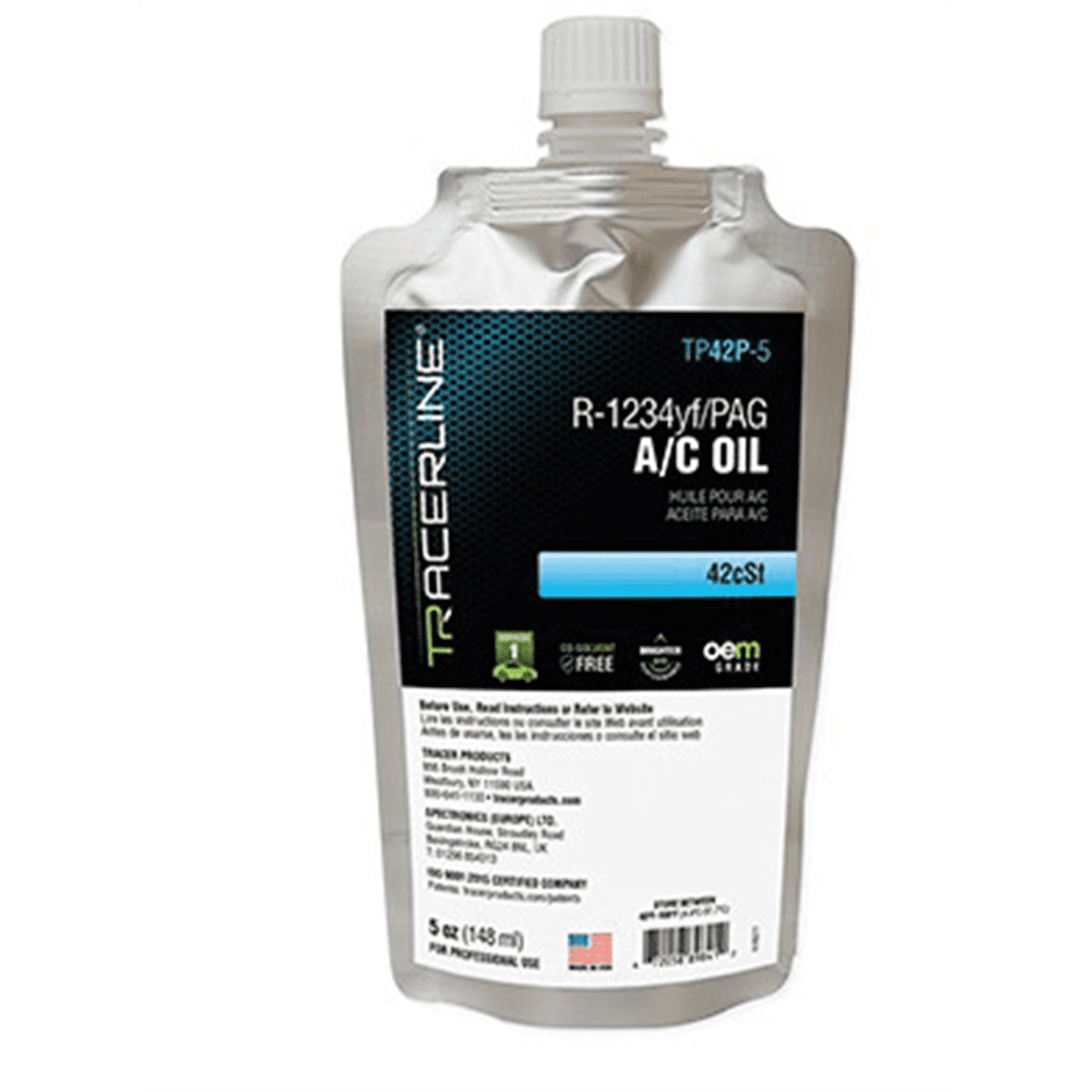 Tracer Products 5 oz (148 ml) foil pouch, R-1234yf/PAG oil - Walmart.com