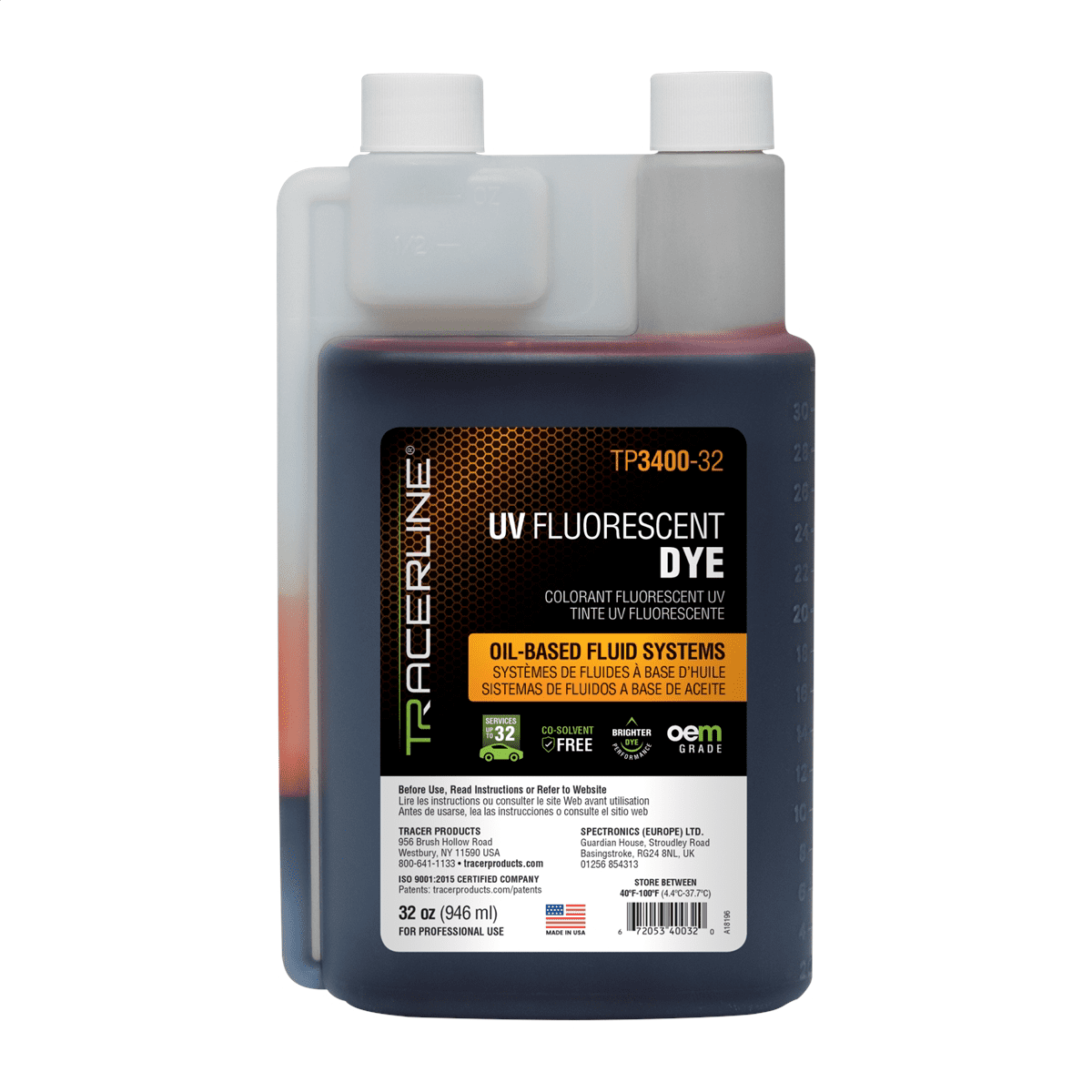 Tracer Products 32 oz (946 ml) bottle of fluid dye for oil-base ...