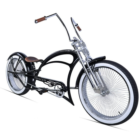 Tracer Scorpion Pro DTS Stretch Beach Cruiser Bike, 26" Wheel, Dual Spring Fork, Coaster Brake ...