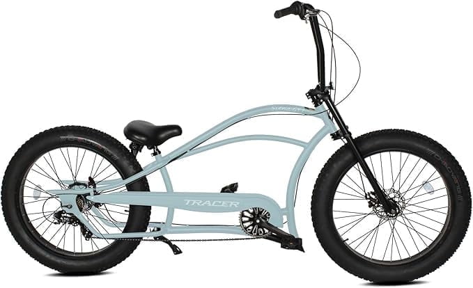 Tracer Siena Grey Beach Cruiser Bike for Adults 26 Inch Chopper Stretch ...