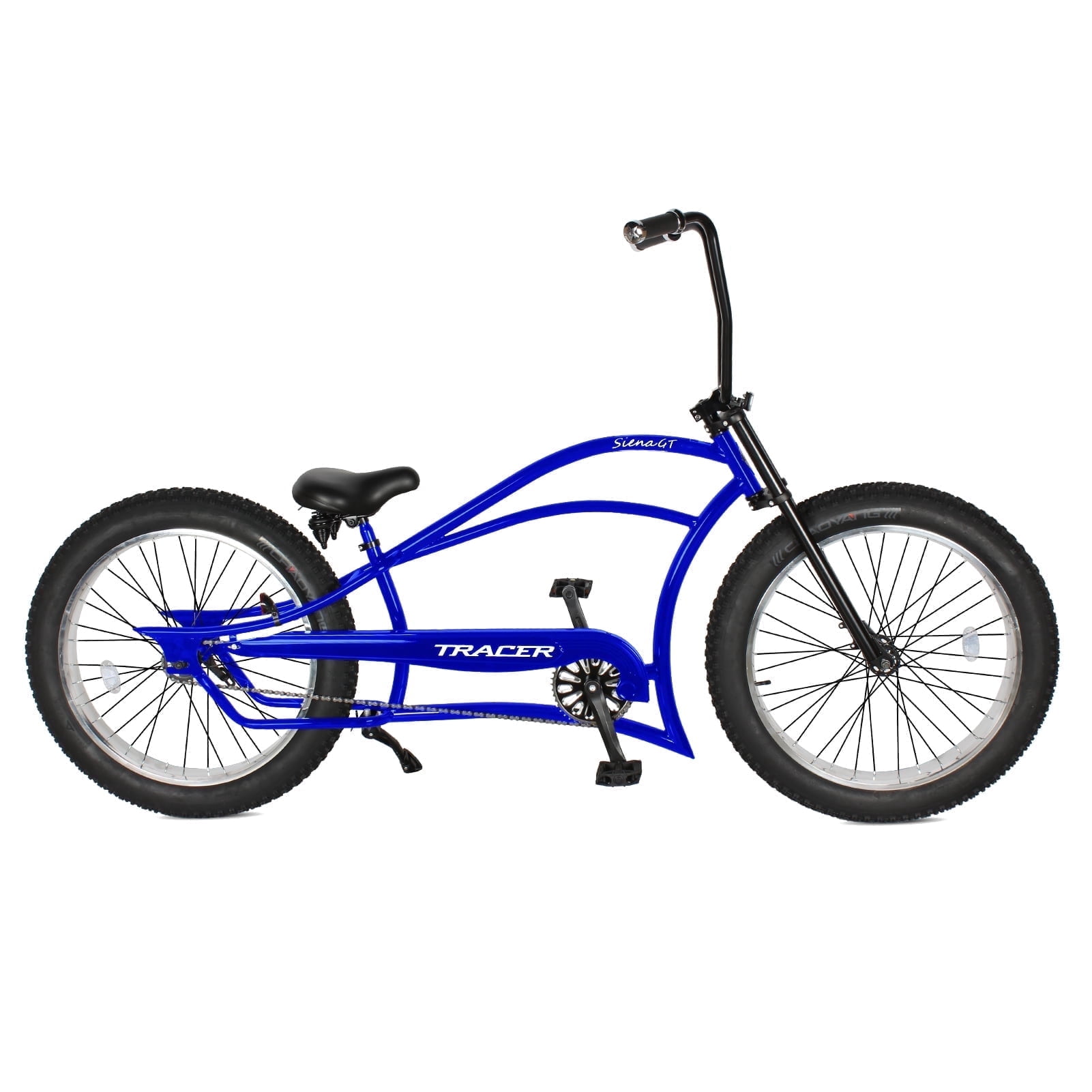 Tracer Siena Blue GT 26" Fat Tire Chopper Cruiser Bike, Oversized Frame ...
