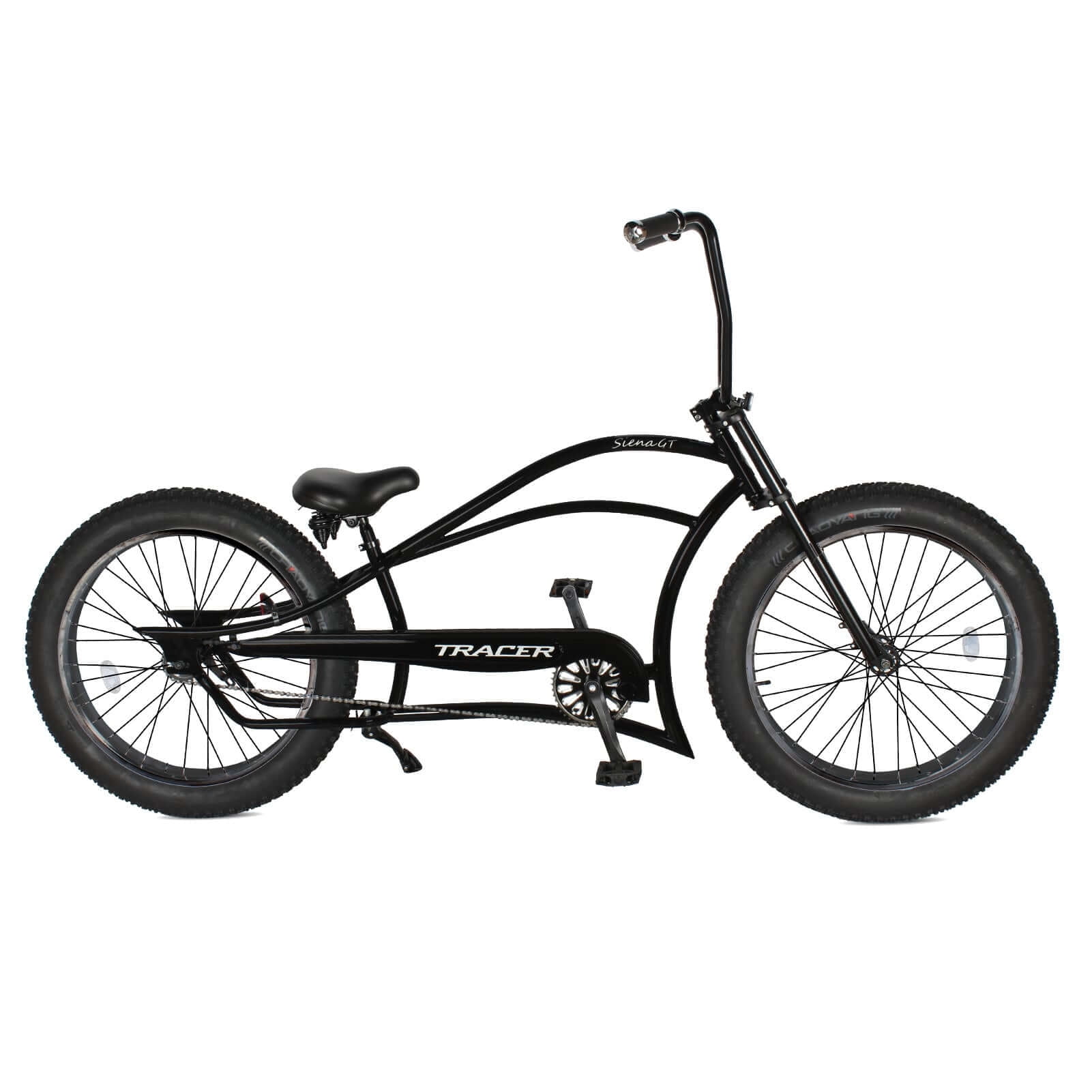 Tracer Siena GT 26'' Matte Black Chopper Stretch Cruiser Fat Tire Bikes ...
