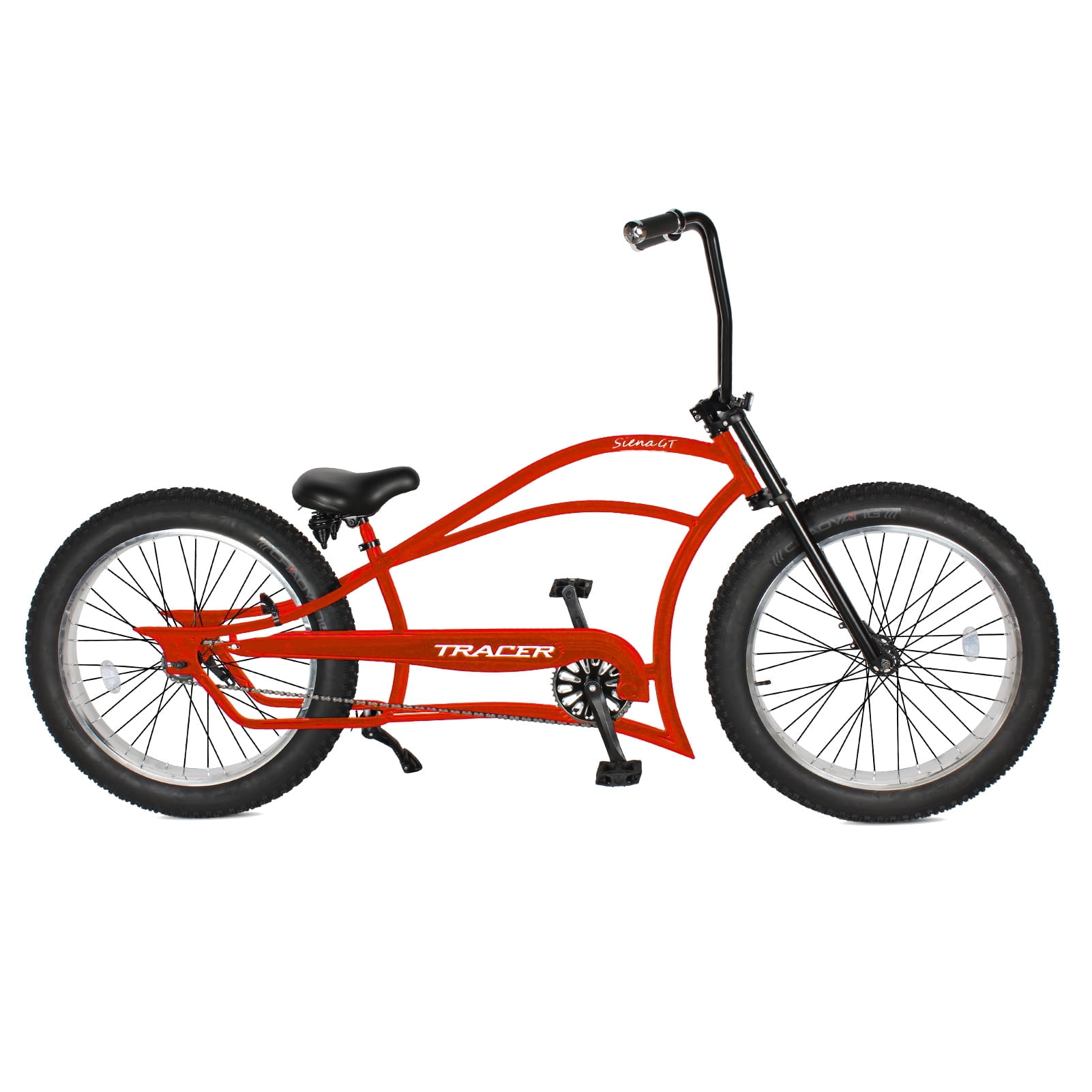 Tracer Siena GT 26'' Red Chopper Stretch Cruiser Fat Tire Bikes ...