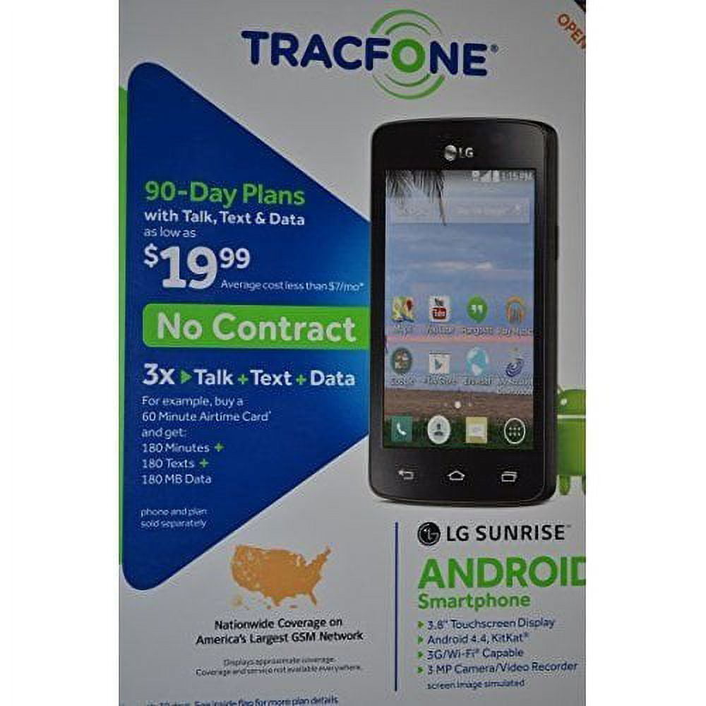Tracfone LG Sunrise L15G Mobile, Prepaid Android Smartphone, Track ...