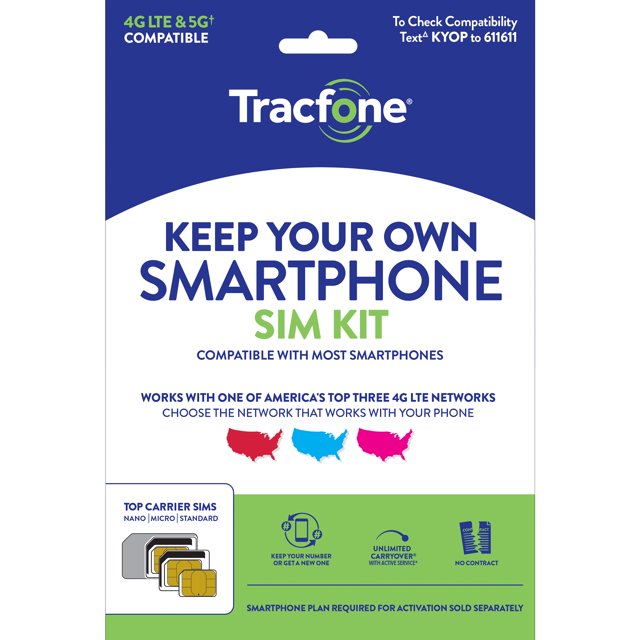 Tracfone Wireless Bring Your Own Smartphone Triple Punch Sim-no Airtime ...