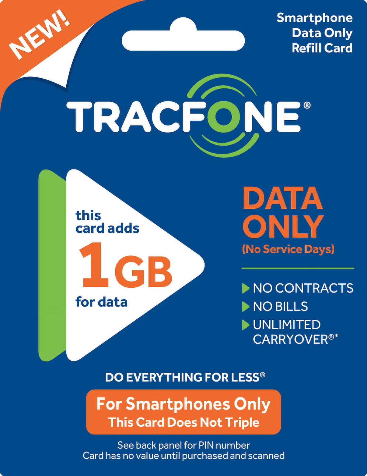 TracFone $10 Refill 1GB Data TracFone $10 Prepaid Refill Card - 1GB ...
