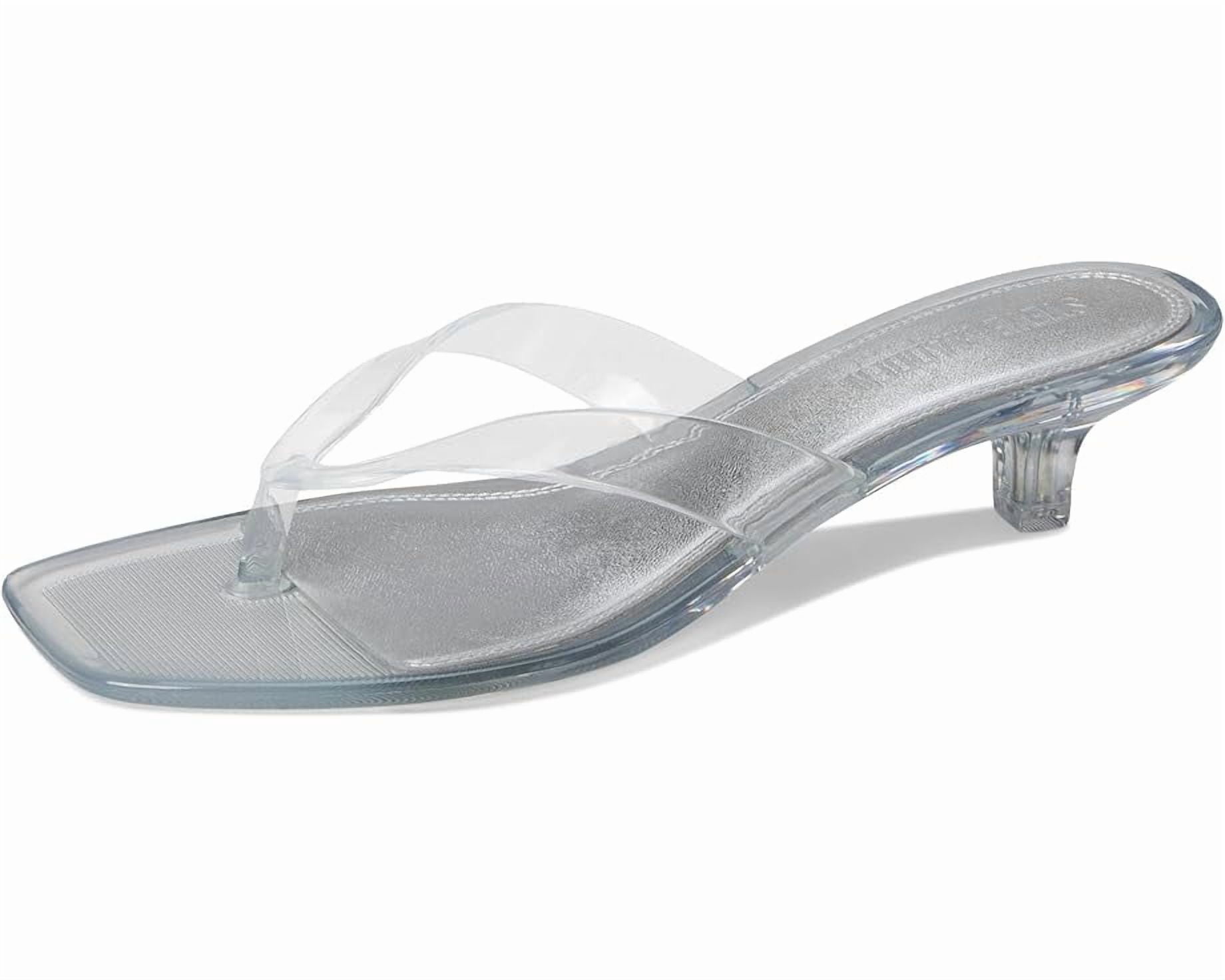 Steve Madden Kitten Heels for Women Tracie Heeled Jelly Sandals, Square ...