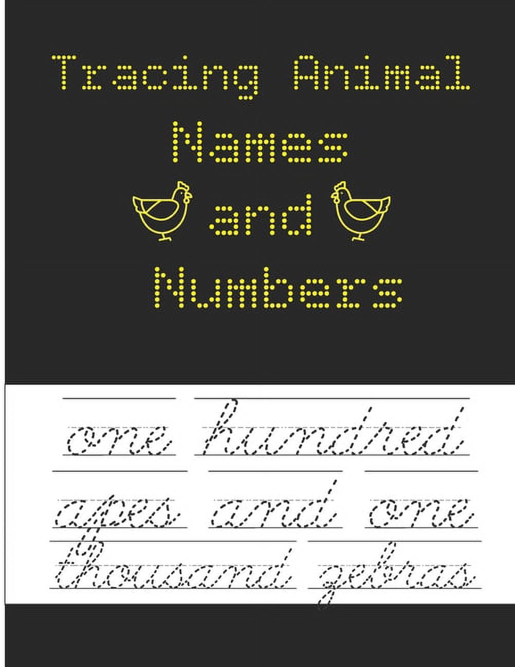 Tracing Animal Names and Numbers: Workbook for Preschool, Kindergarten ...