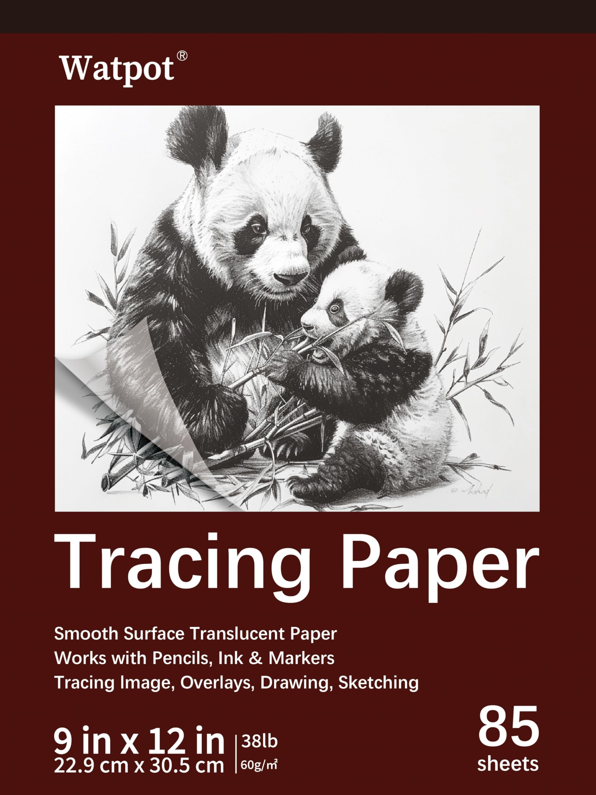 Tracing Paper 9x12 inch, VTF5 85 Sheets Translucent Tracing Paper Pad ...