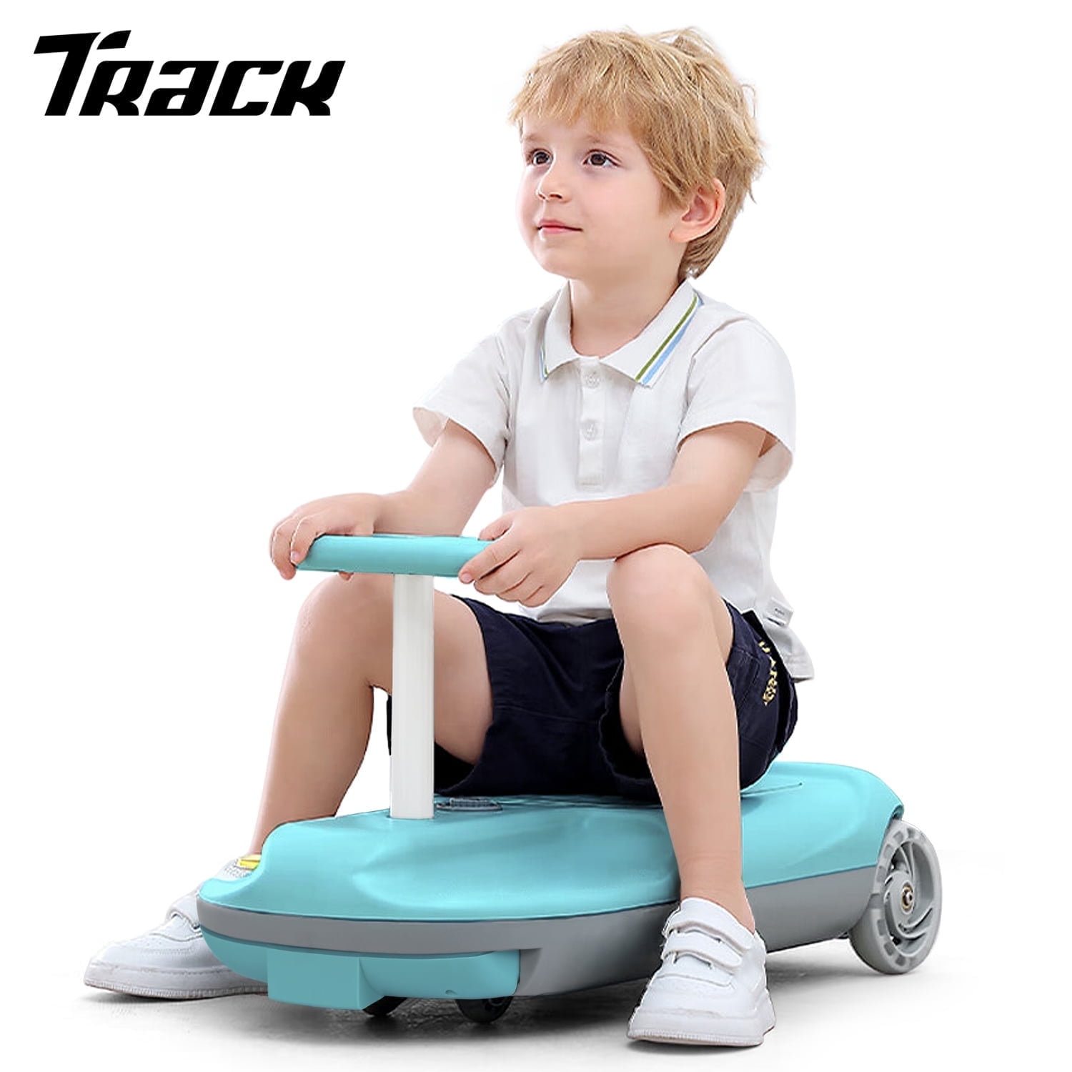 Track 7 12V Electric Go Kart, Ride On Race Car with LED Flashing Lights ...